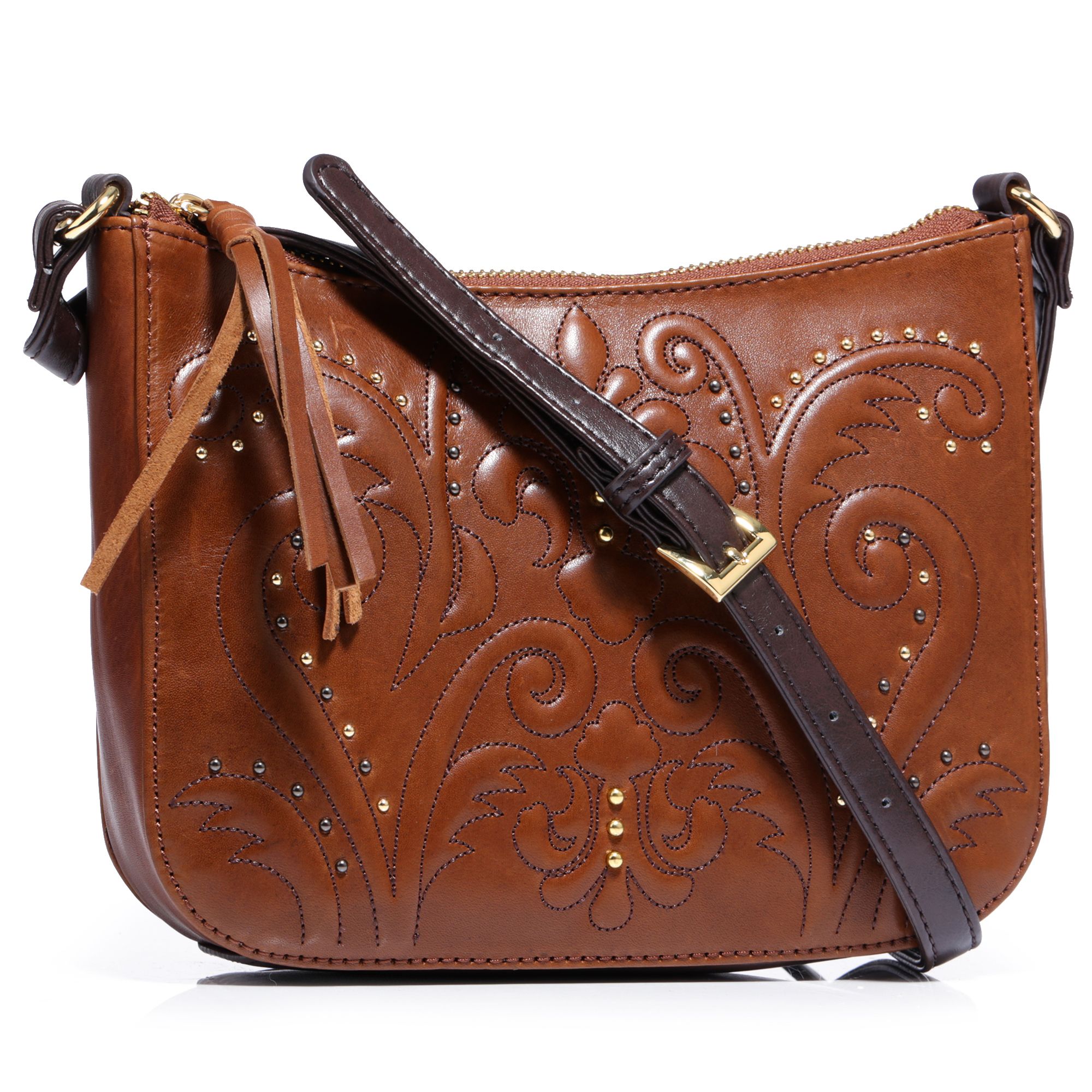 TIGNANELLO Valencia Umhängetasche echt Leder Riemen verstellbar - QVC.de