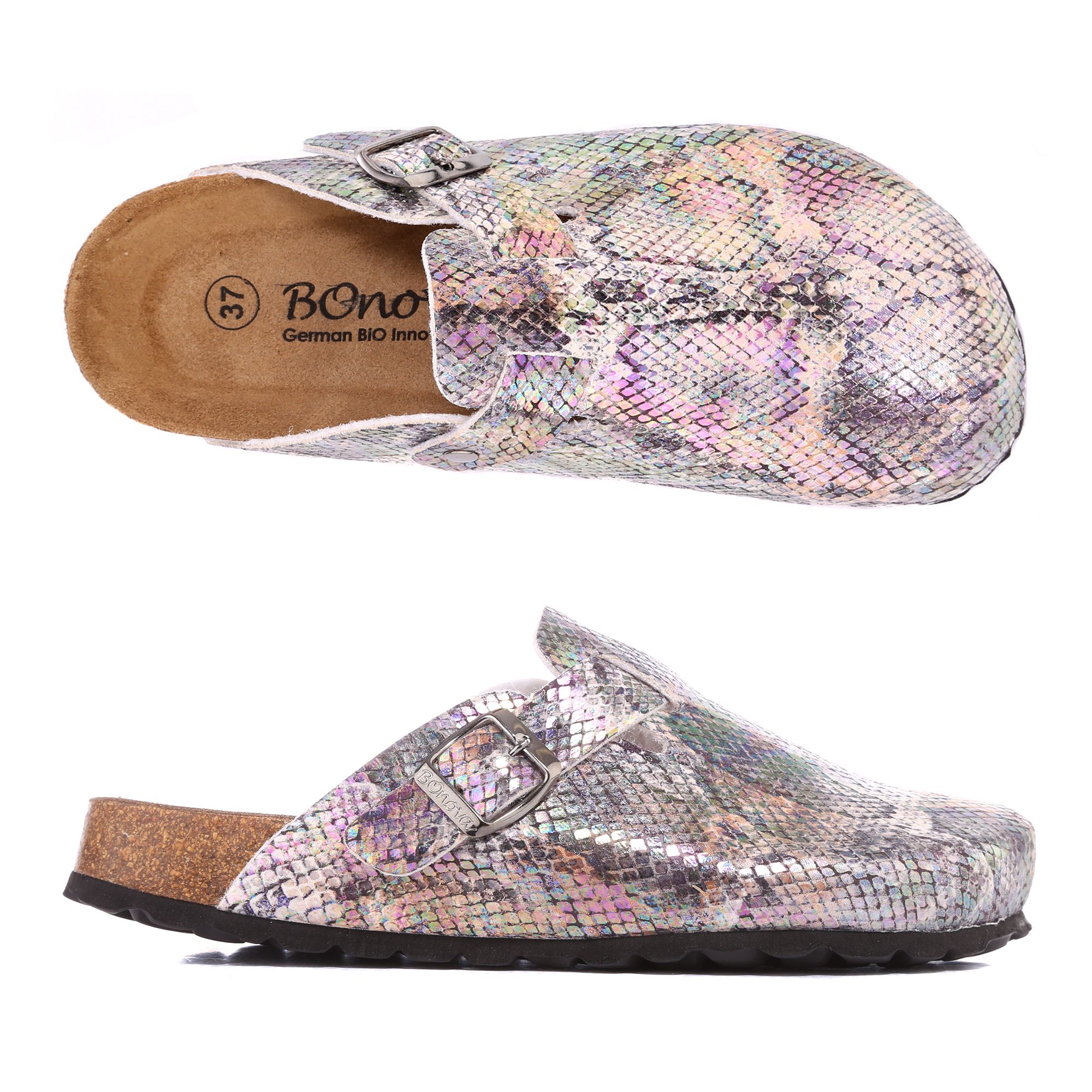 BONOVA Damen-Clogs 1 Schnalle Leder Weichfußbett - QVC.de