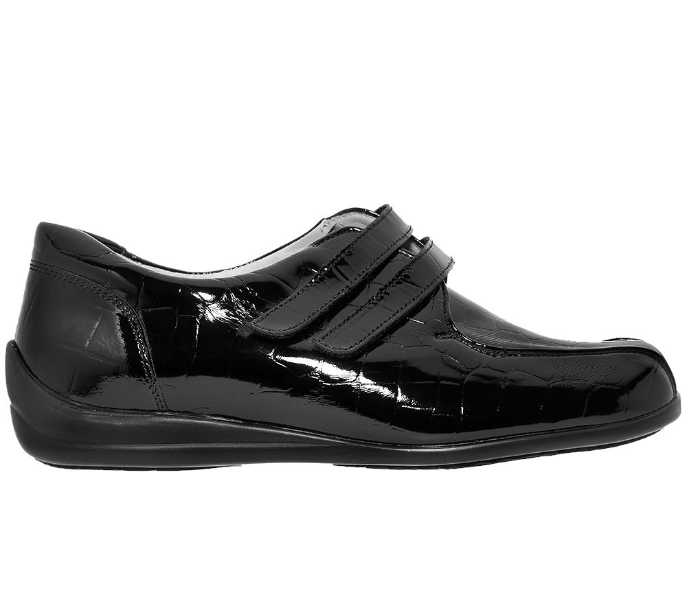 VITAFORM K-Weite Damen-Halbschuh Leder & Stretch Krokolack-Optik - QVC.de