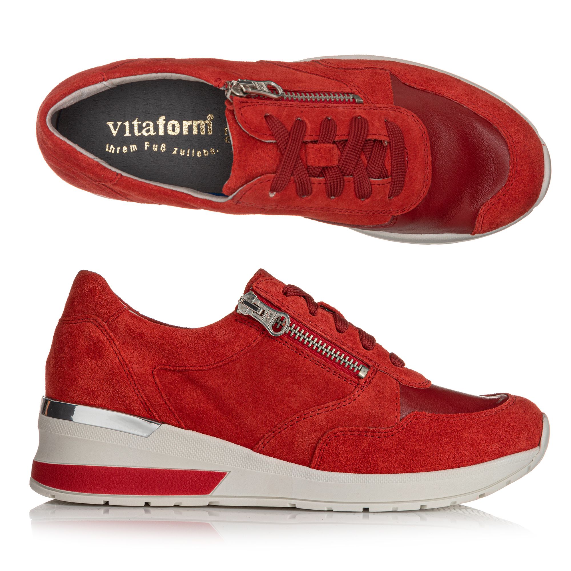 VITAFORM Damen Sneaker Veloursleder Stretchmaterial Sohle Nina QVC de