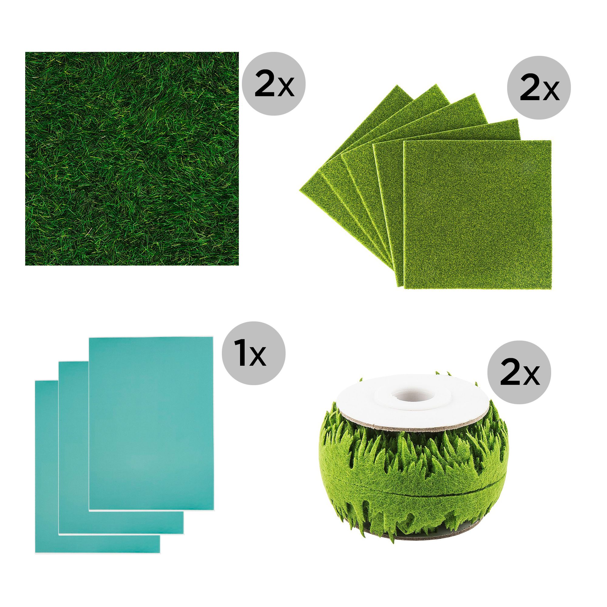 KARIN JITTENMEIER Kreativ-Set Grasmatten & Gras-Zierbänder 17tlg. - QVC.de