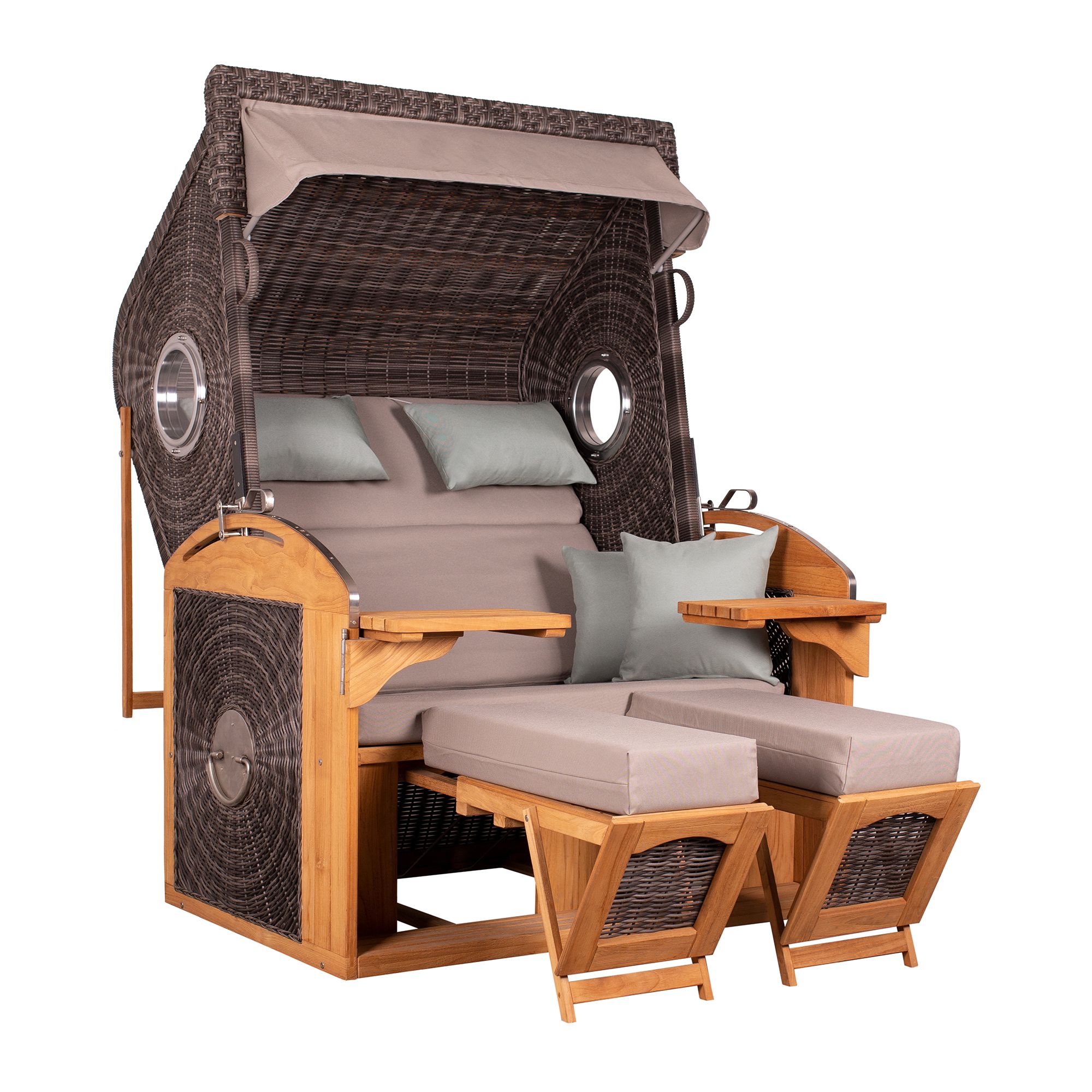 deVries PURE® Strandkorb Sailor XL Teakholz inkl. Kissen ca ...