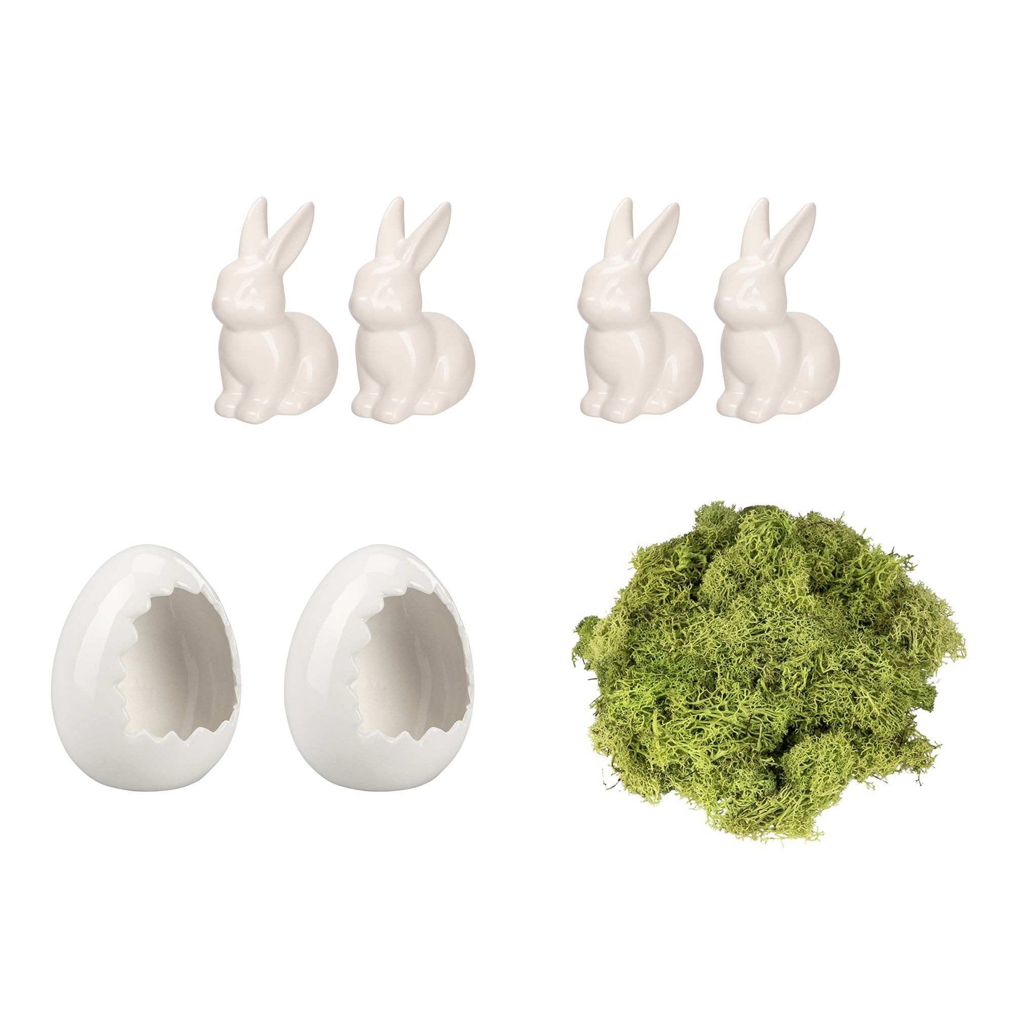 KARIN JITTENMEIER Kreativ-Set Eier zum befüllen & Islandmoos 7tlg. - QVC.de