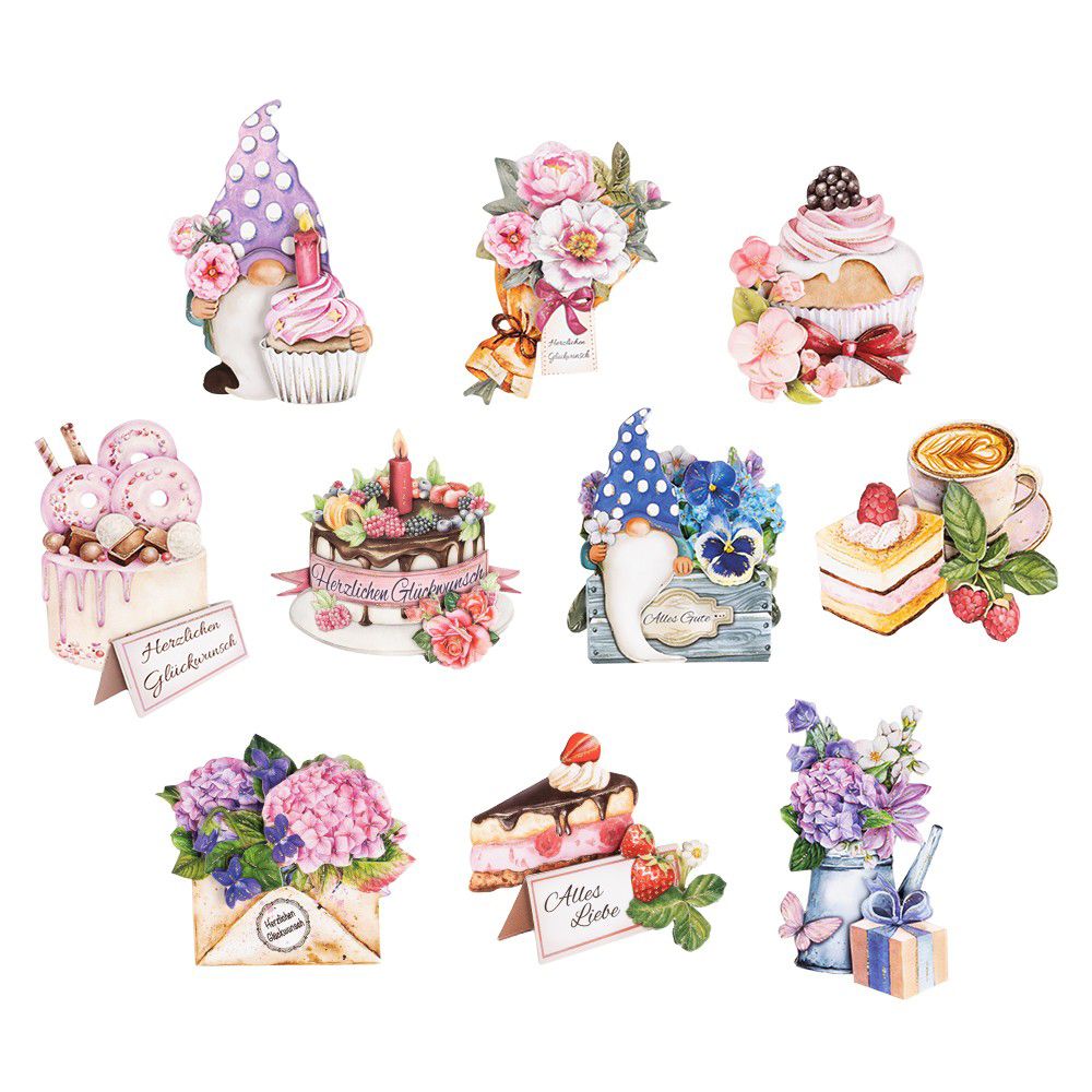 KARIN JITTENMEIER Kreativ-Set Glückwünsche inkl. Stickerbogen & 3D ...