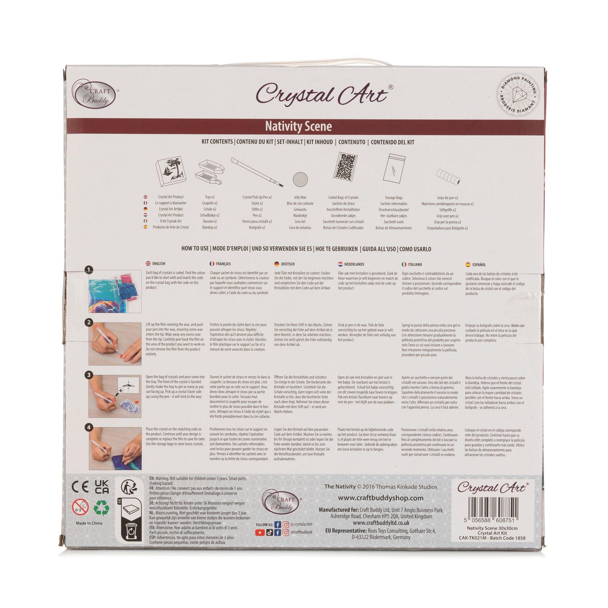 CRAFT BUDDY™ Diamond Painting Bild 30x30cm zum Nachlegen Thomas Kinkade ...