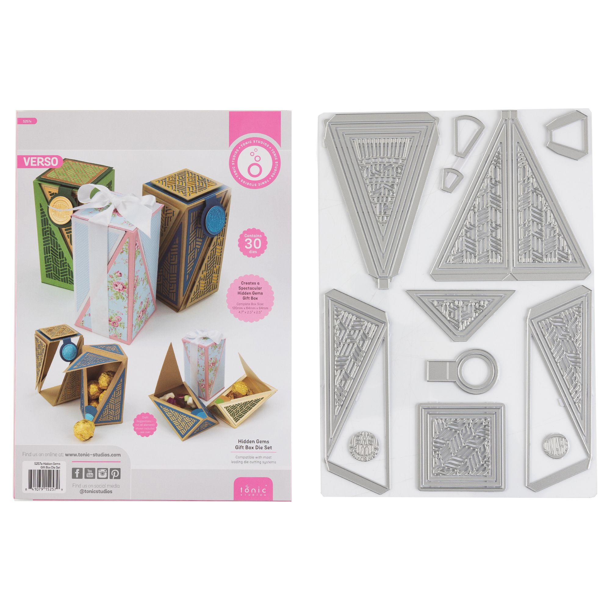 TONIC STUDIOS Kreativ-Set Stanzschablonen Rechteckbox 30tlg. - QVC.de