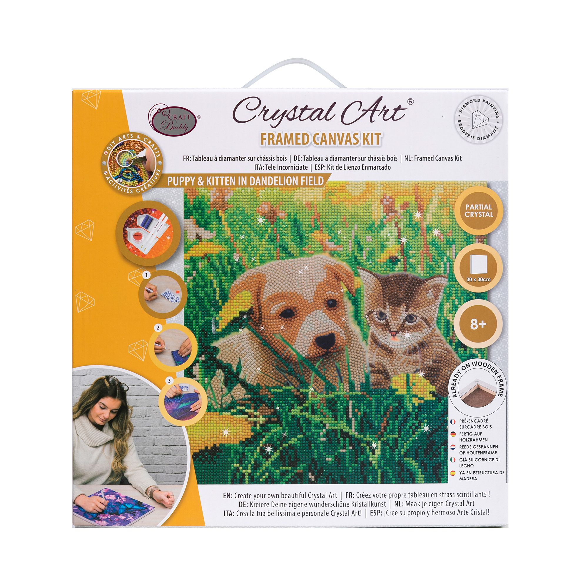 CRAFT BUDDY Diamond Painting Tierbabys zum Nachlegen 30x30cm, 8tlg ...