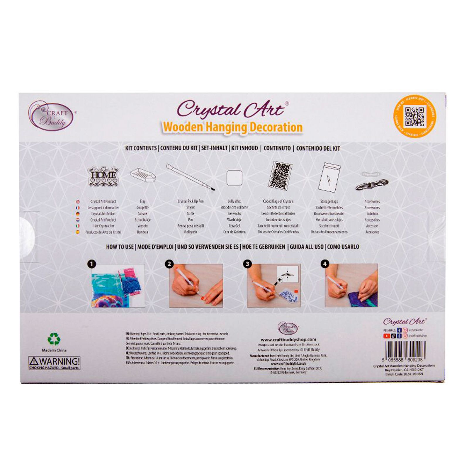 CRAFT BUDDY™ Diamond Painting Schlüsselbrett ca. 22x33cm 12tlg. - QVC.de