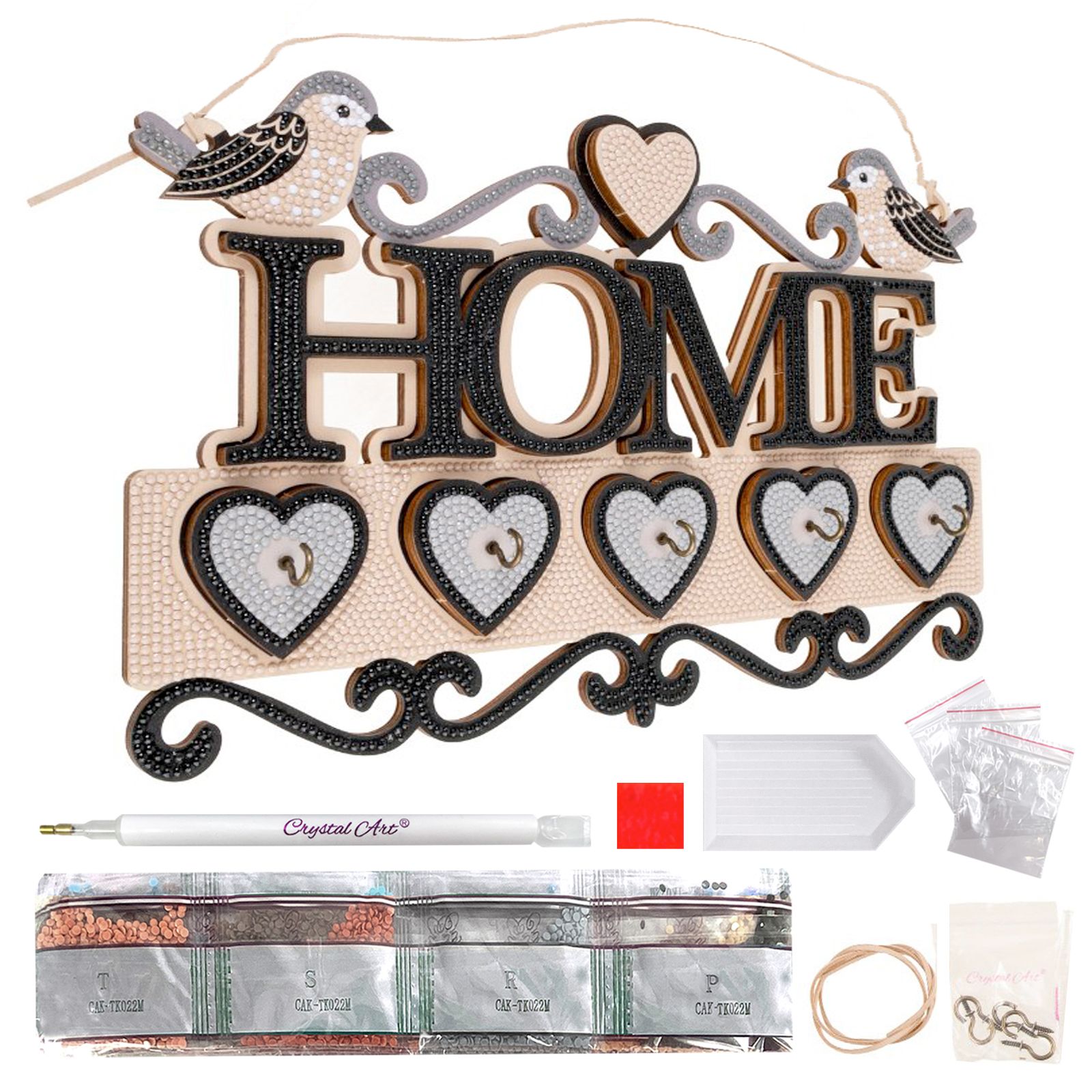 CRAFT BUDDY™ Diamond Painting Schlüsselbrett ca. 22x33cm 12tlg. - QVC.de