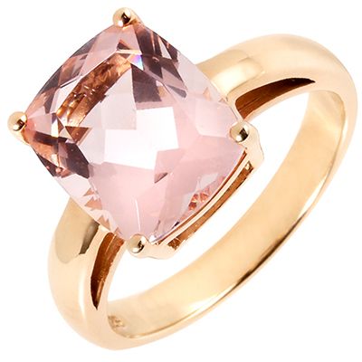 Morganit AAA/4,50ct Kissenschliff Solitär-Ring Gold 585 - QVC.de