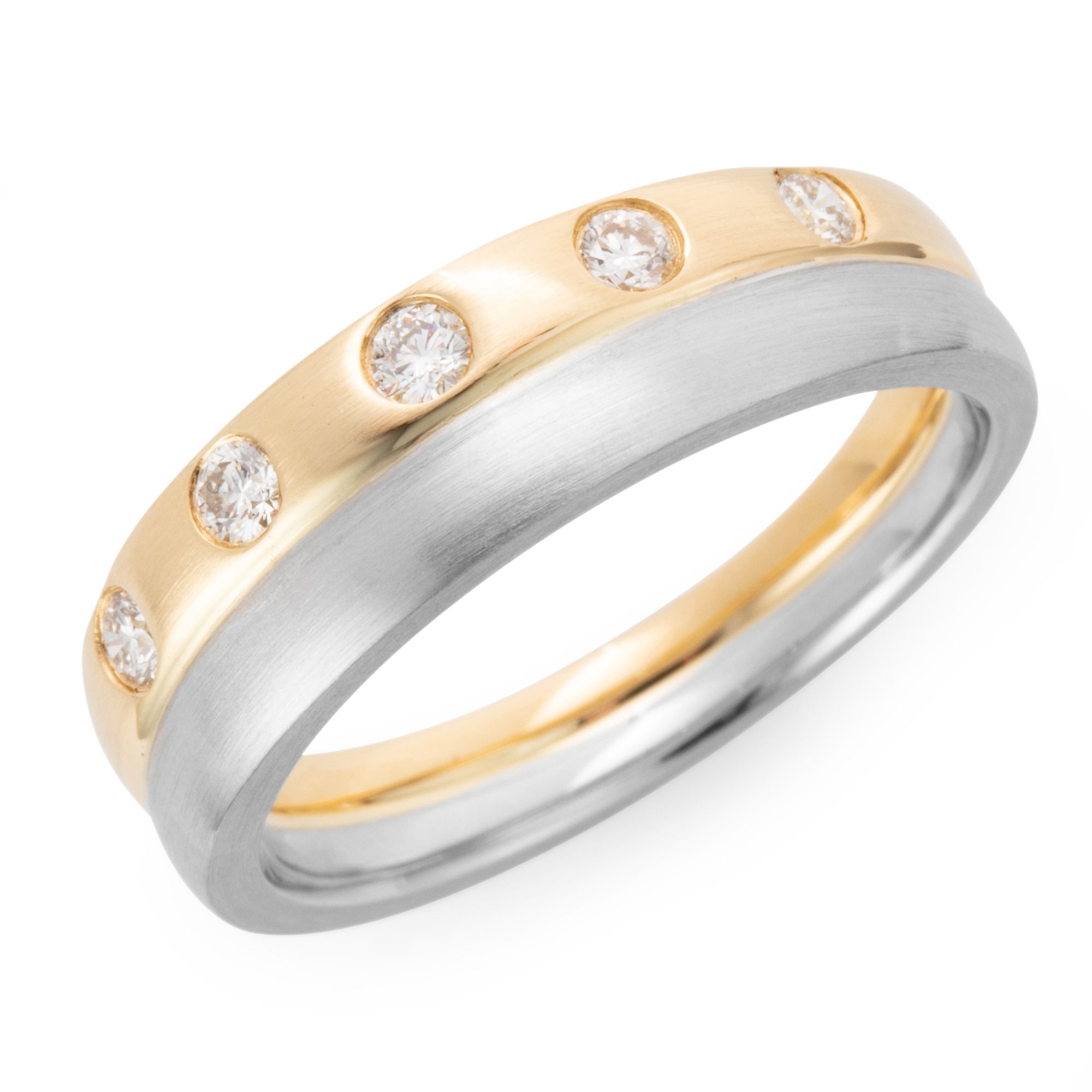 PLATINITY Ring 5 Brillanten zus. ca. 0,18ct Platin 950/Gold 750 - QVC.de