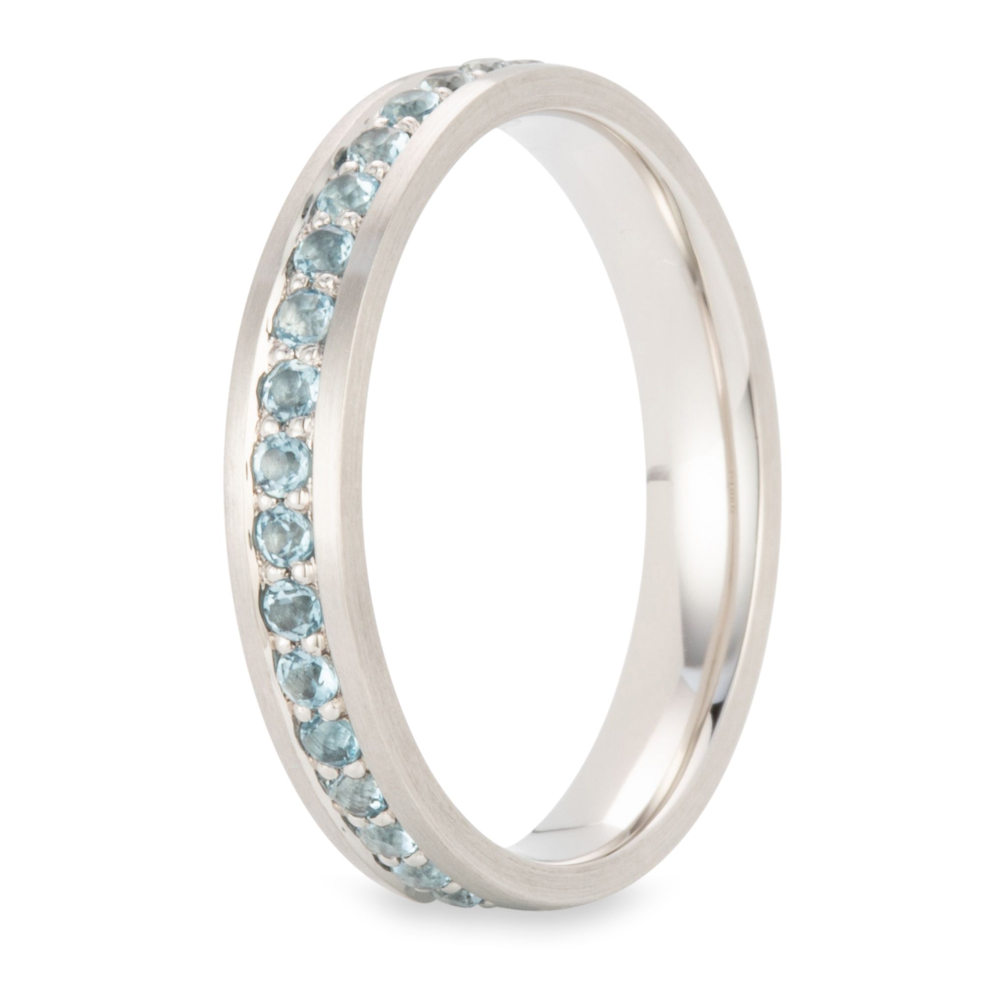 PLATINITY Eternity-Ring beh. Blautopas zus. ca. 0,70ct Platin 950 - QVC.de