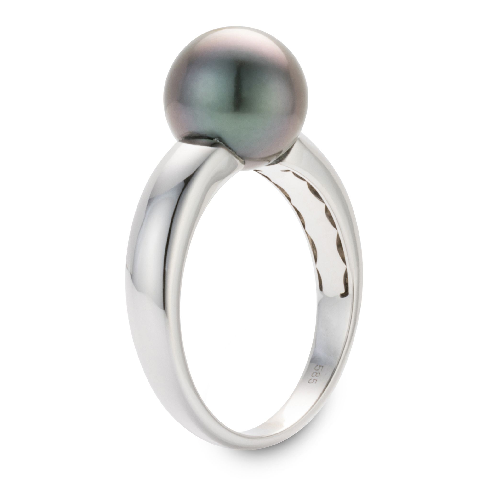 PERLEA Ring Tahitizucht- perle 9-9,5mm Weißgold 585 - QVC.de