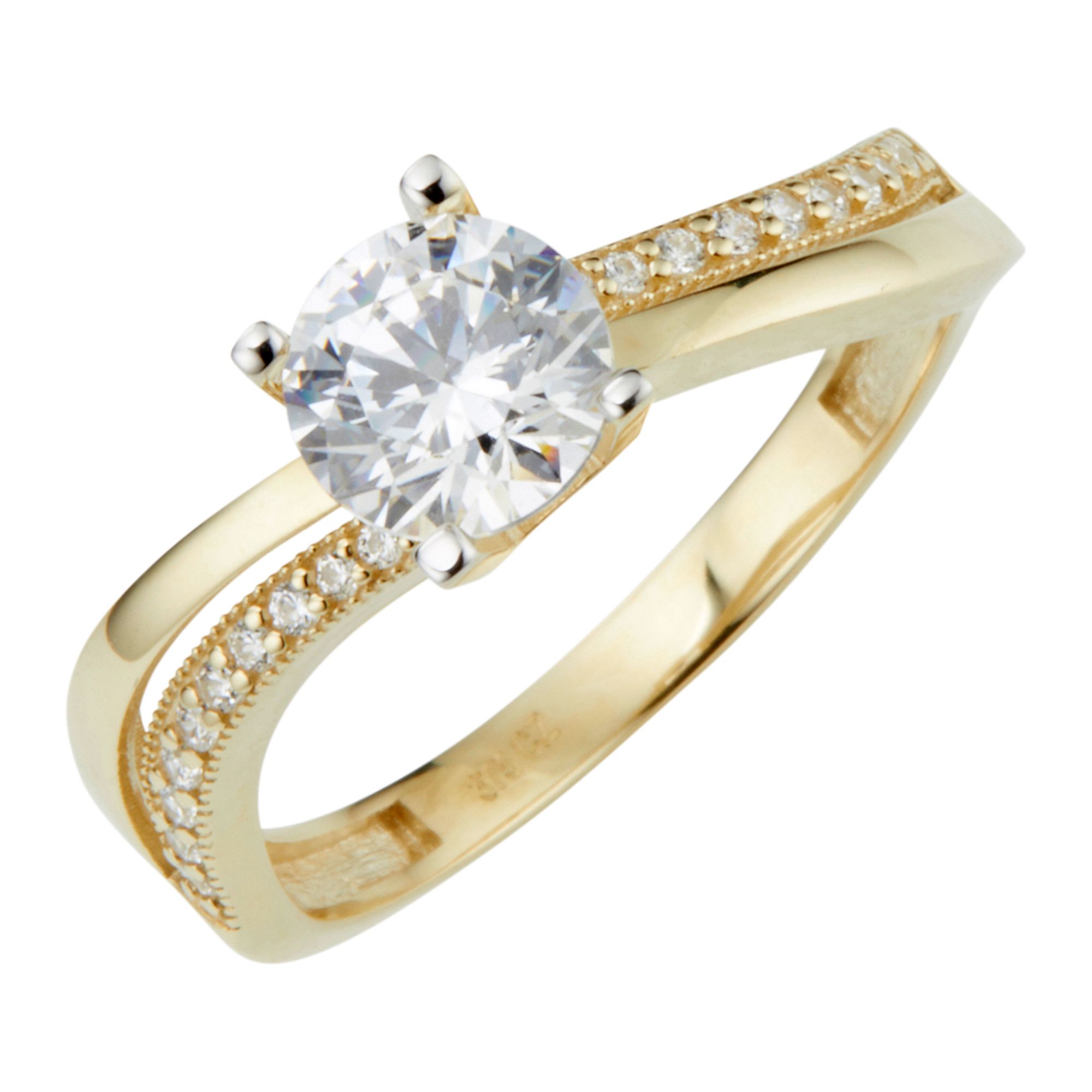 DIAMONIQUE® GOLD 375 Ring = 1,20ct Brillantschliff - QVC.de