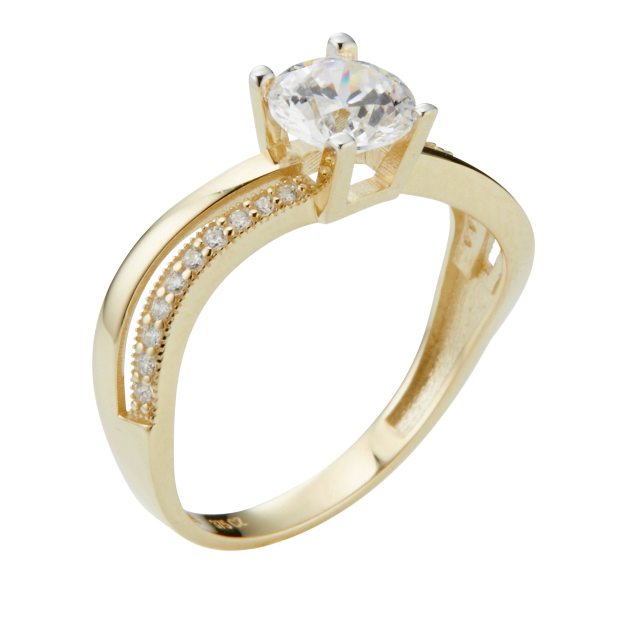 DIAMONIQUE® GOLD 375 Ring = 1,20ct Brillantschliff - QVC.de