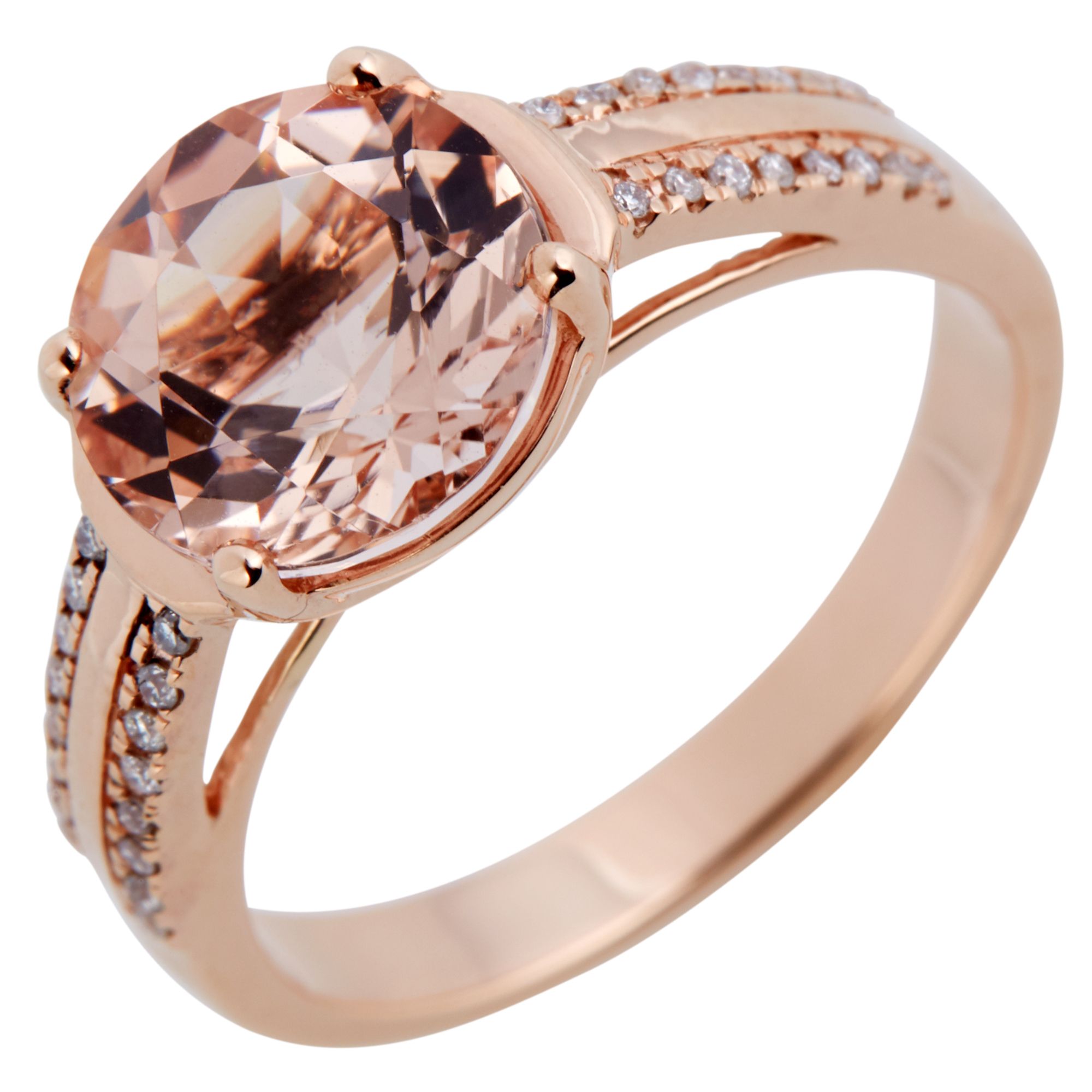 Morganit Ring AAA / 2,50ct 32 Brillanten 0,09ct Roségold 585 - QVC.de