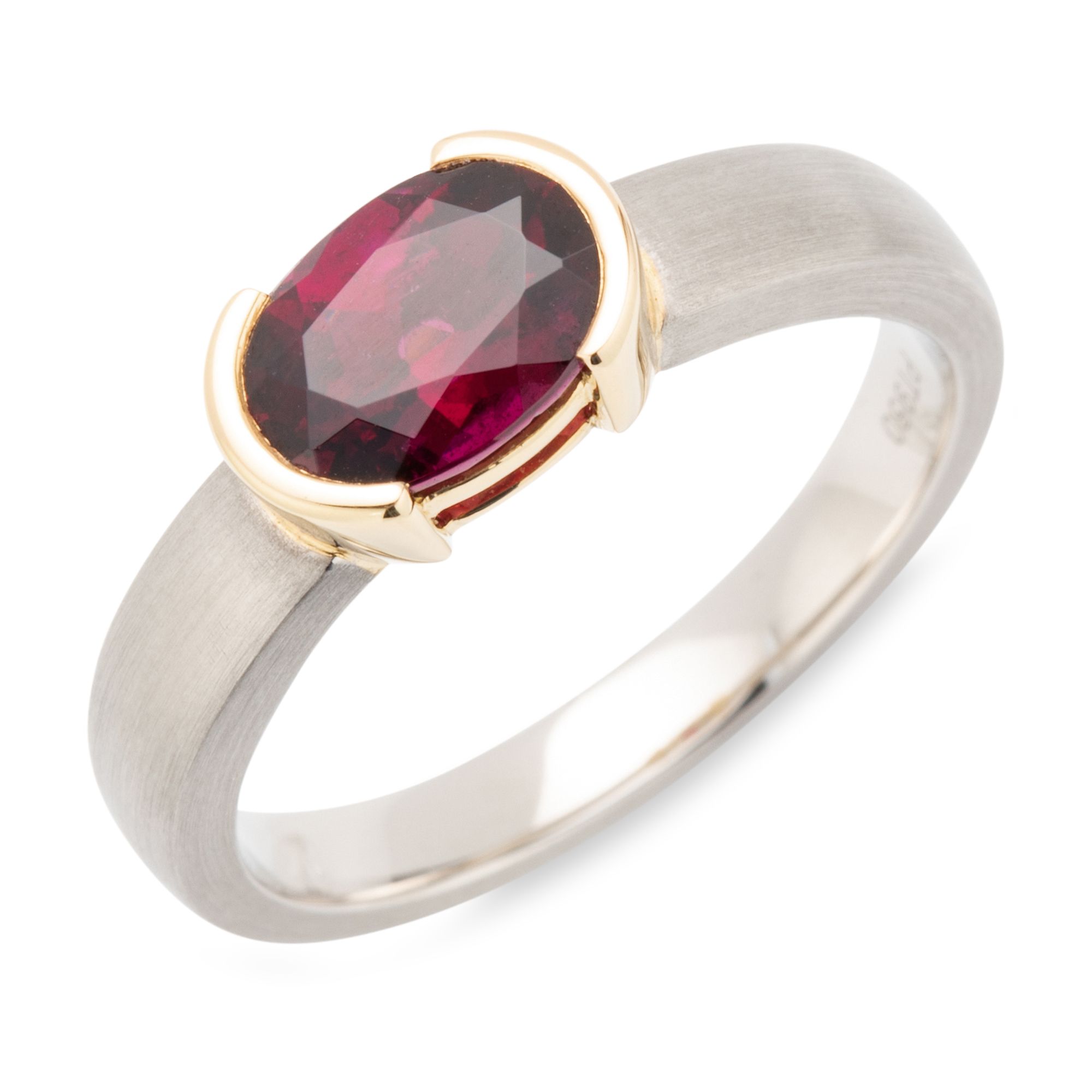 PLATINITY Ring 1 Rhodolith ca. 1,50ct Platin 950/Gold 750 - QVC.de