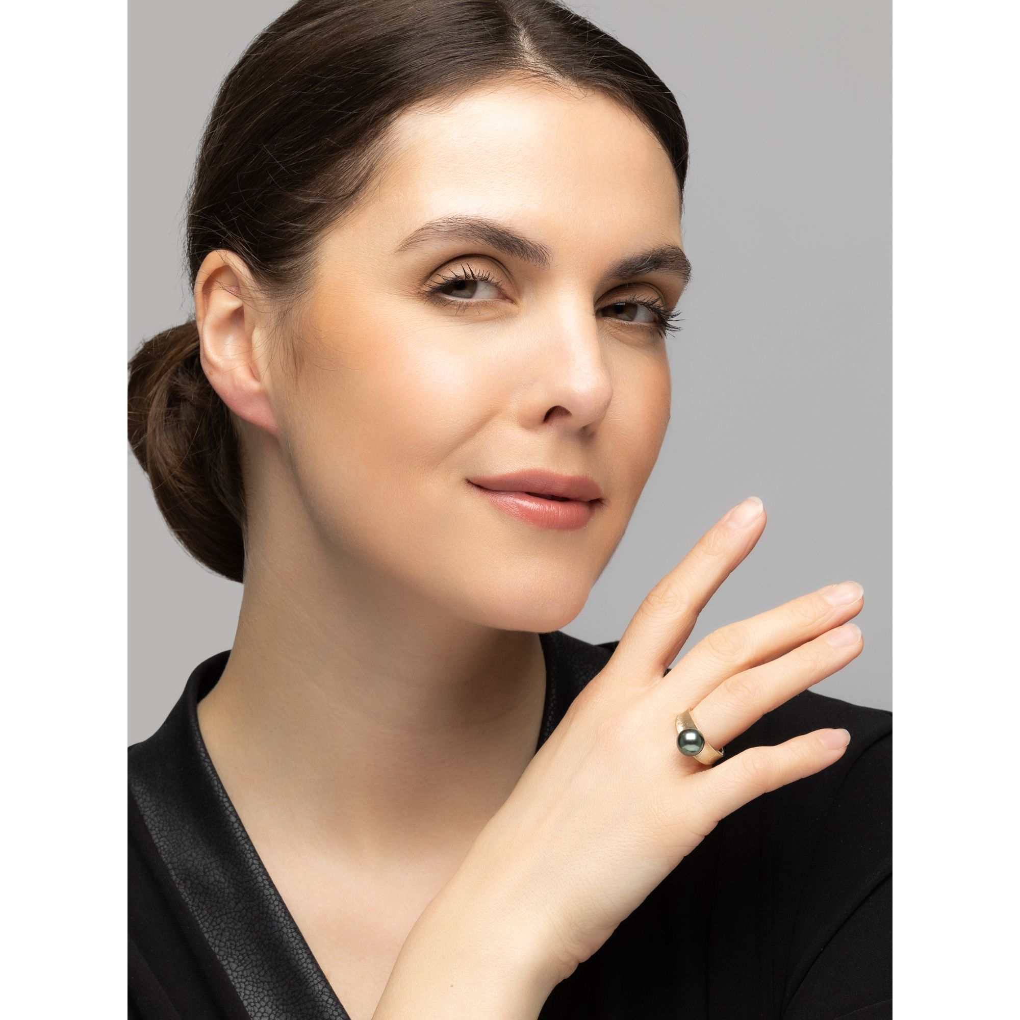 PERLEA Ring Tahitizucht- perle 9,5-10mm Gold 585 - QVC.de