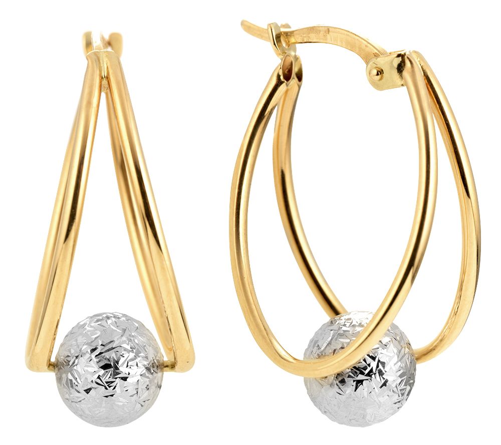 GOLDRAUSCH Creolen bicolor diamantiert Gold 585 - QVC.de