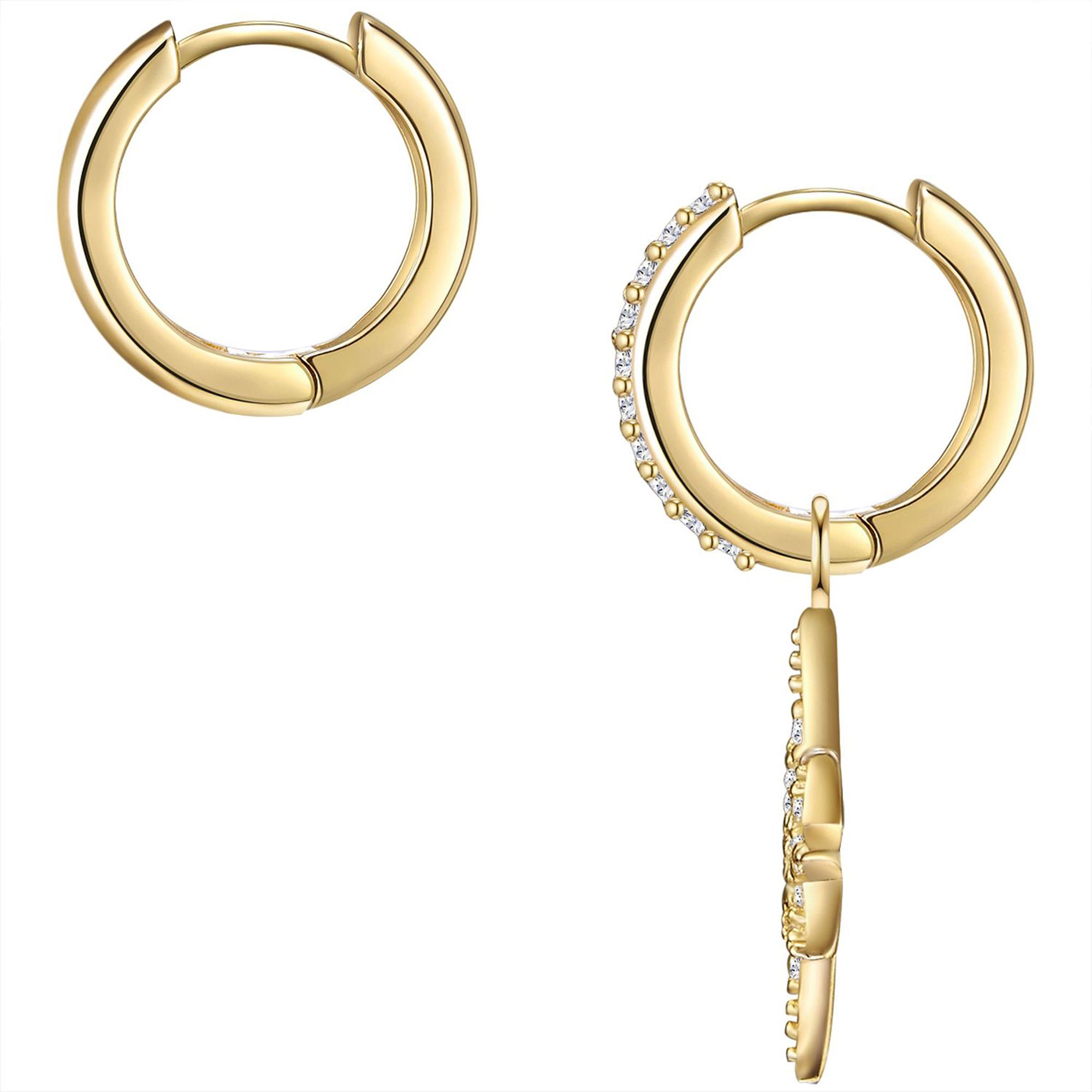 GLANZSTÜCKE MÜNCHEN Creolen gelbvergoldet Zirkonia weiß Silber 925 - QVC.de