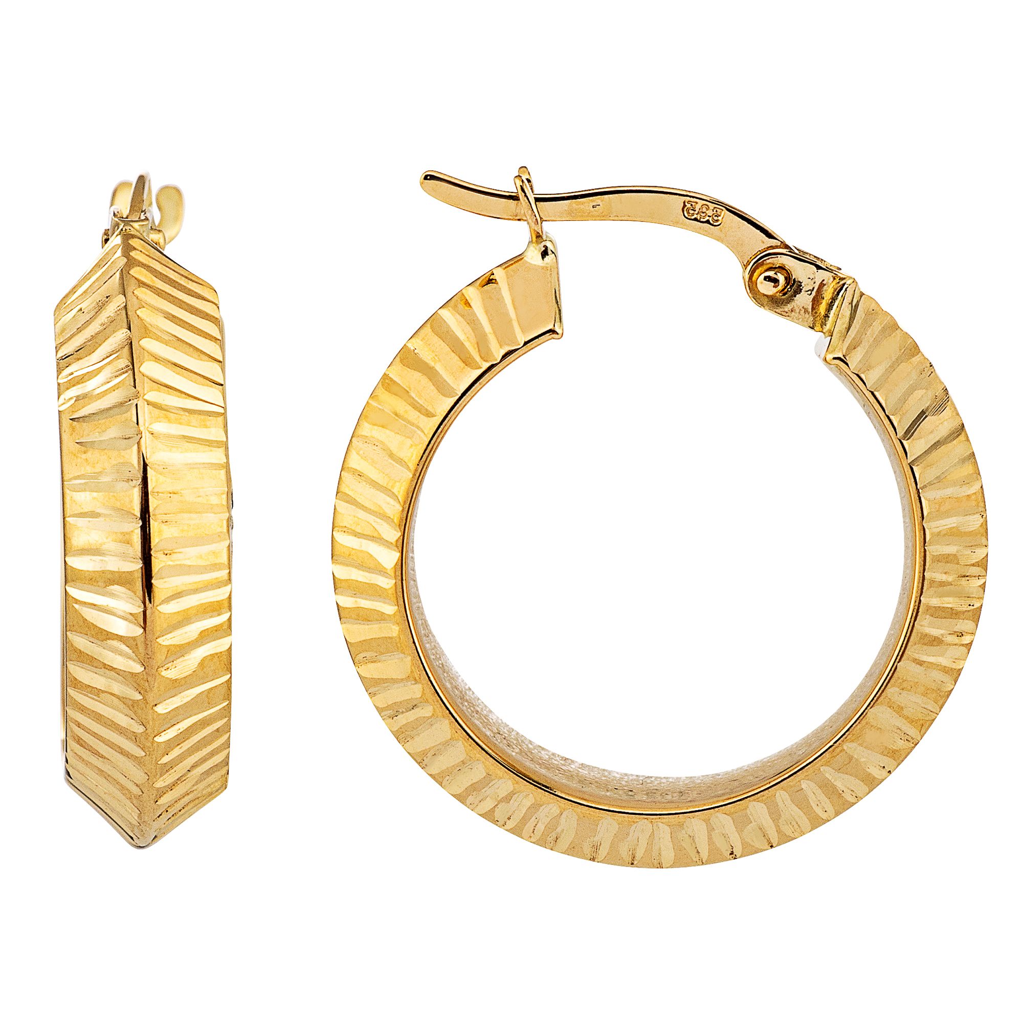 GOLDRAUSCH Creolen poliert/diamantiert mindestens 2,3g Gold 585 - QVC.de