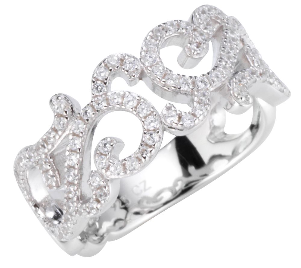 DIAMONIQUE® VINTAGE Ring = 0,45ct Silber rhodiniert - QVC.de