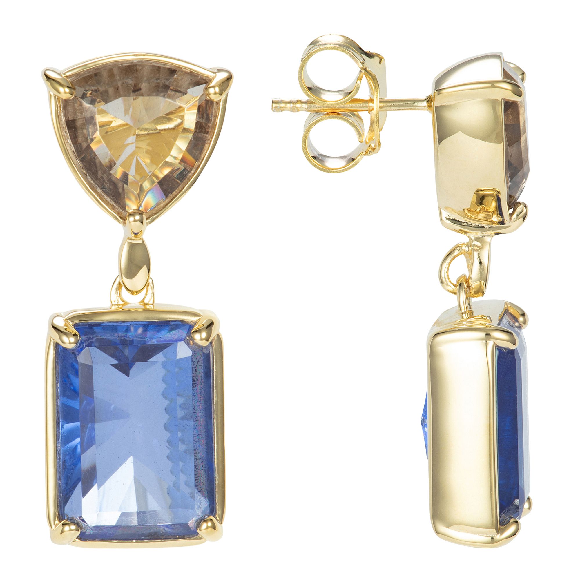 THOMAS & SOHN beh. Quarz ca.19,00ct Ohrhänger Schliffmix Silber 925 ...