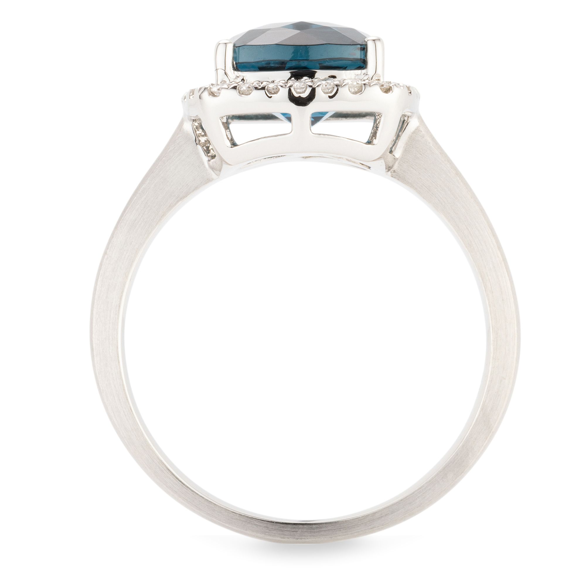 PLATINITY Entourage-Ring beh. Blautopas 3,00ct 28 Brillanten 0,15ct ...