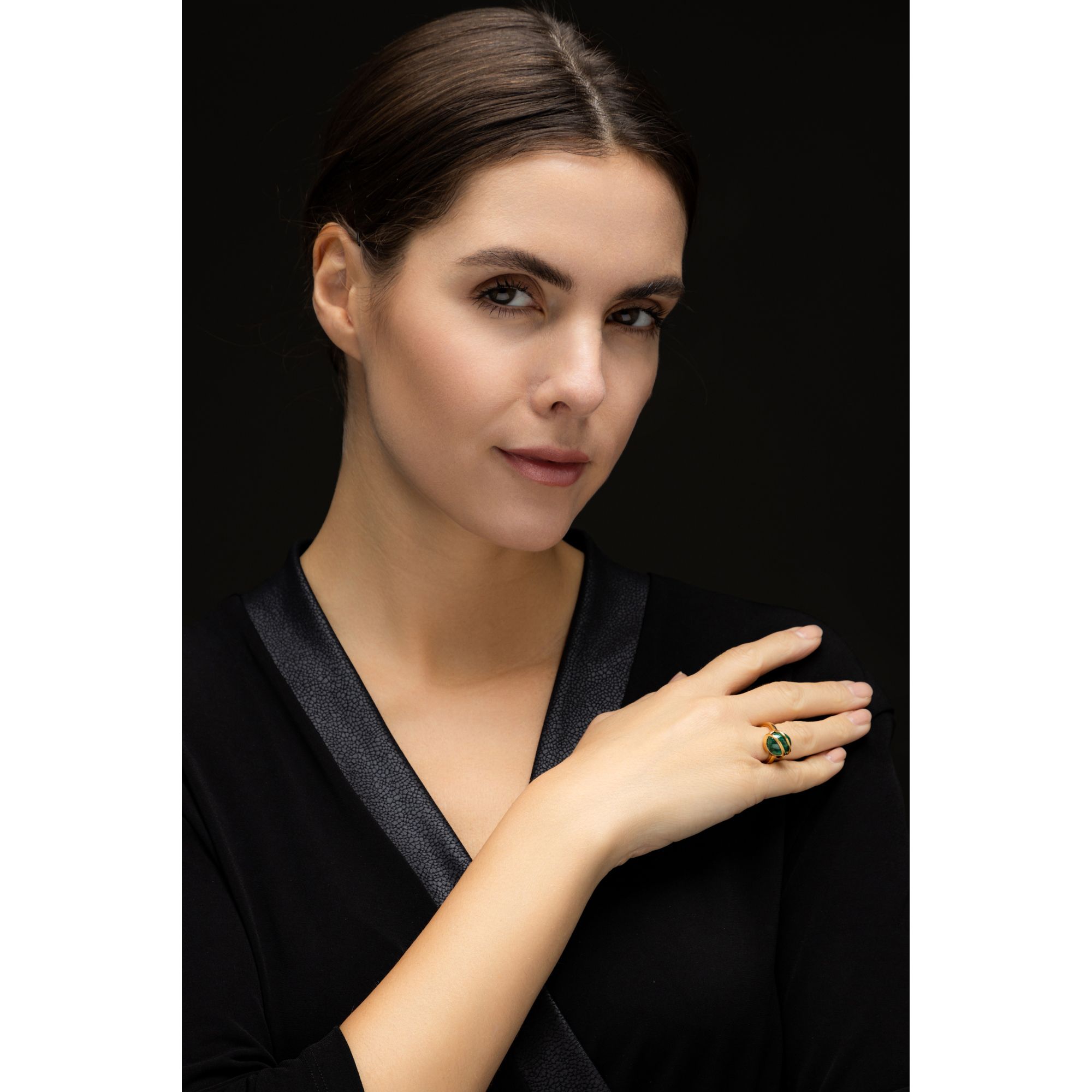 ROYELLE Malachit Ring Ovalschliff Cabochon Silber 925 - QVC.de