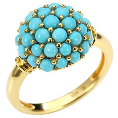 COLORS OF INDIA Pave Ring Sleeping Beauty Turkis Silber 925 QVC