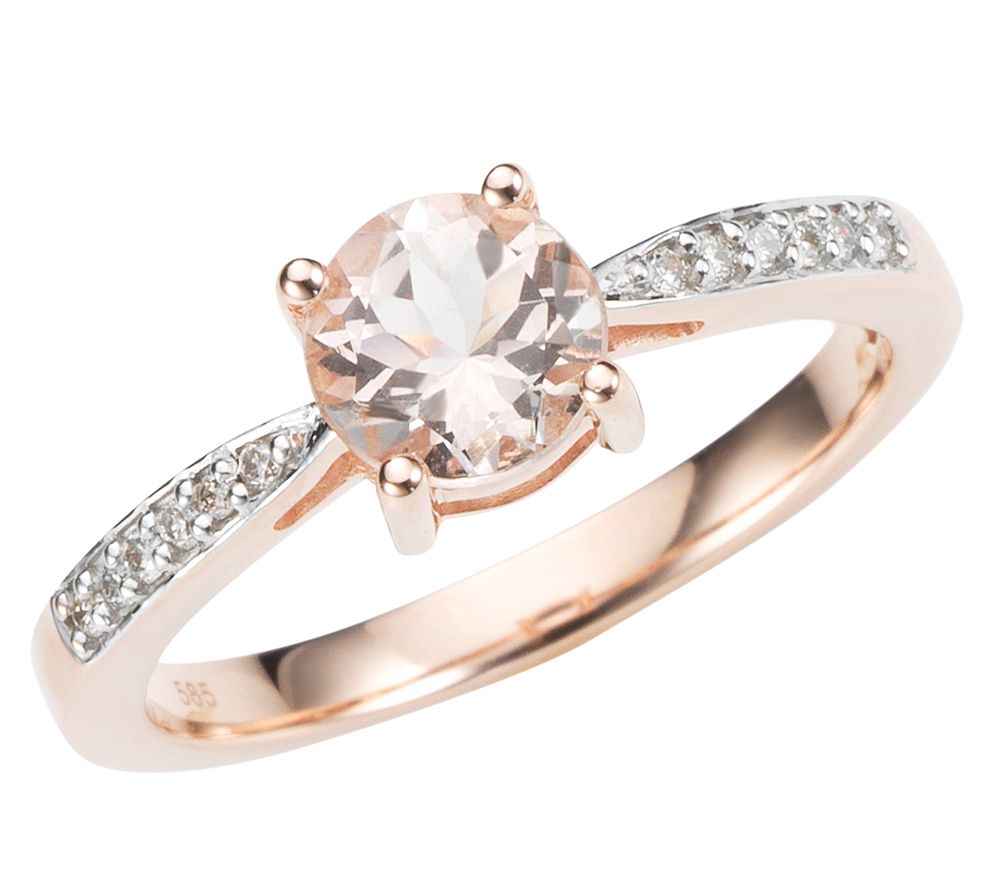 Morganit Ring AAA / 0,70ct Brillanten 0,04ct Roségold 585 - QVC.de