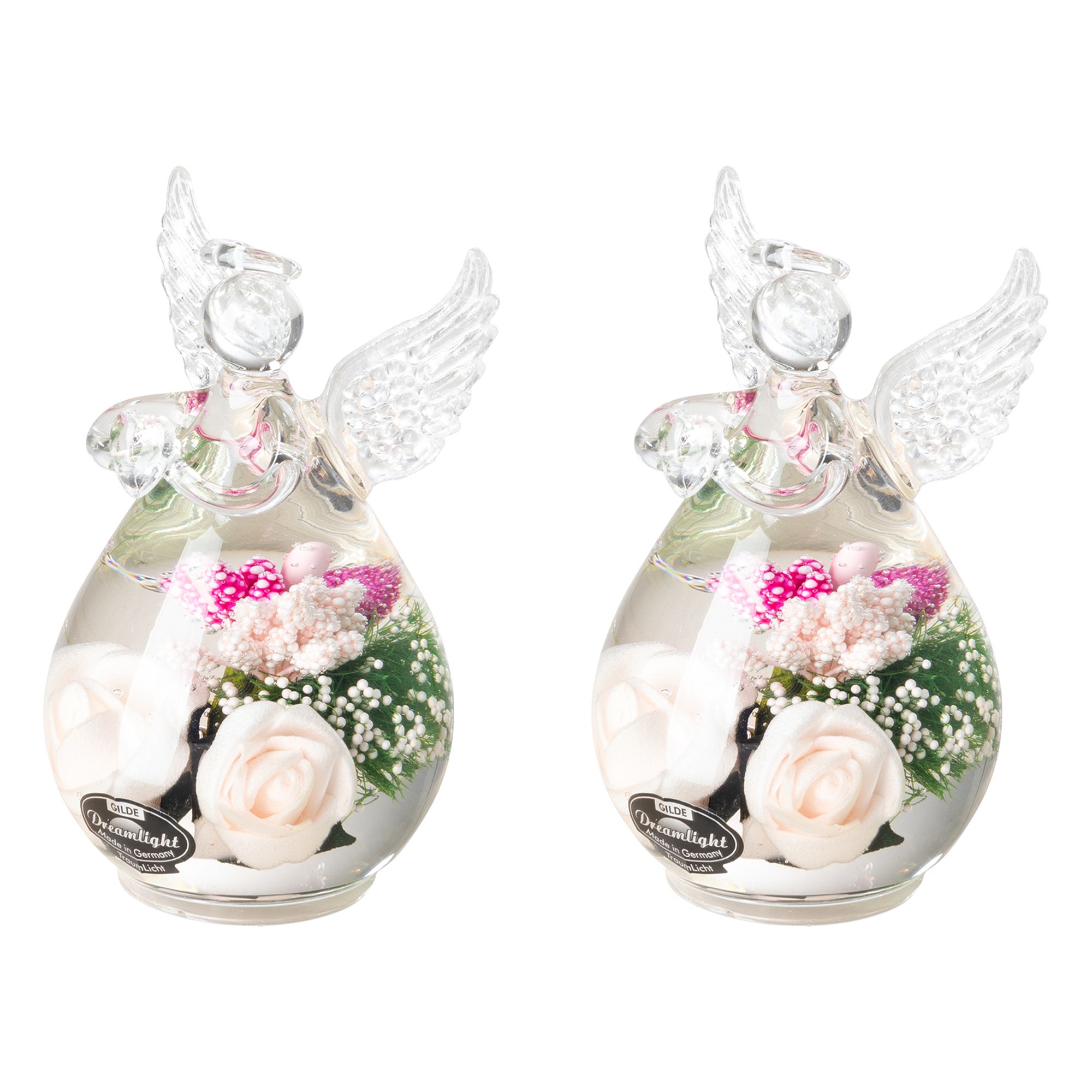 DREAMLIGHT 2 Deko-Engel ANGEL PETIT Design Little Rose Höhe 10cm, Ø 7cm ...