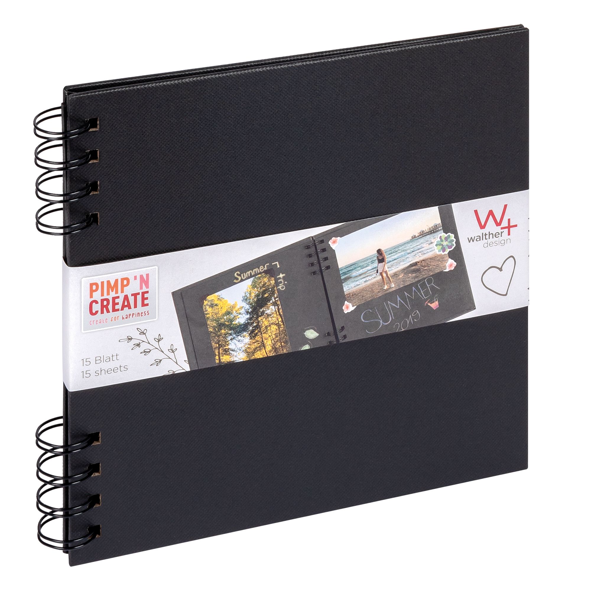 WALTHER DESIGN Spiralalbum PIMP AND CREATE 30 Seiten 19x19cm - QVC.de