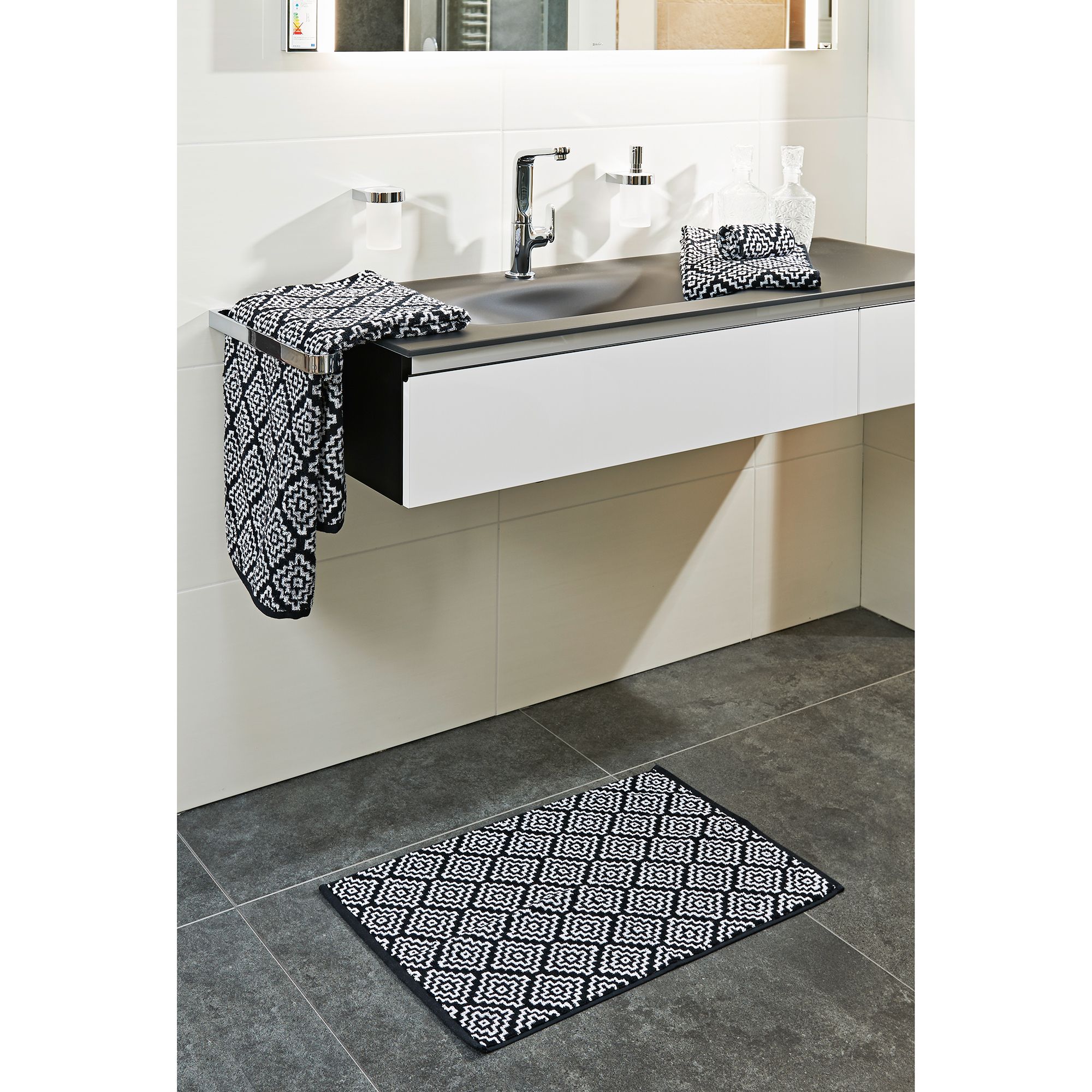 done.® Frottier-Set Boho-Muster 100% Baumwolle inkl.Badvorleger,4tlg ...