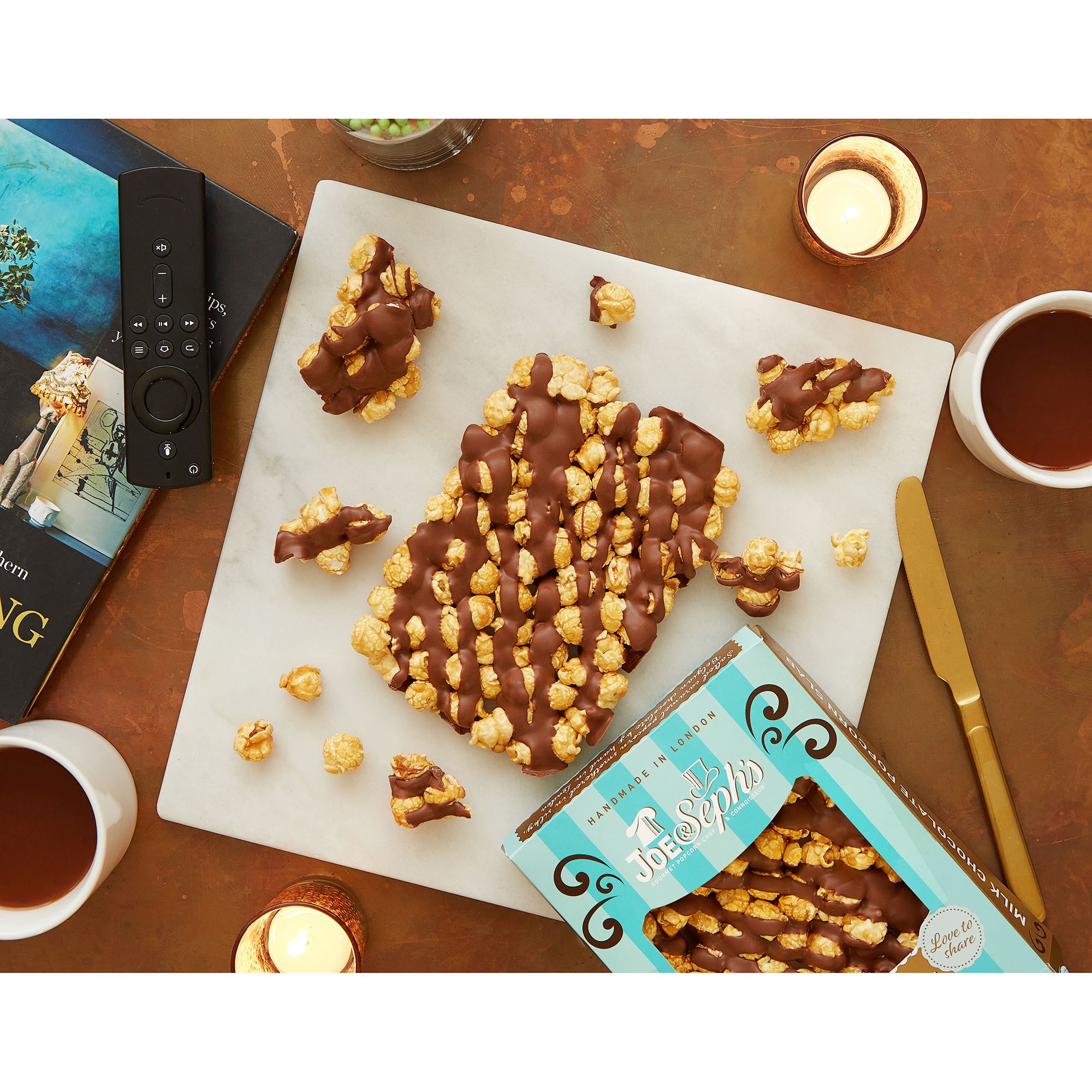 JOE & SEPH'S Popcorn Platten mit Milchschokolade 3 Stück Inhalt 345g ...