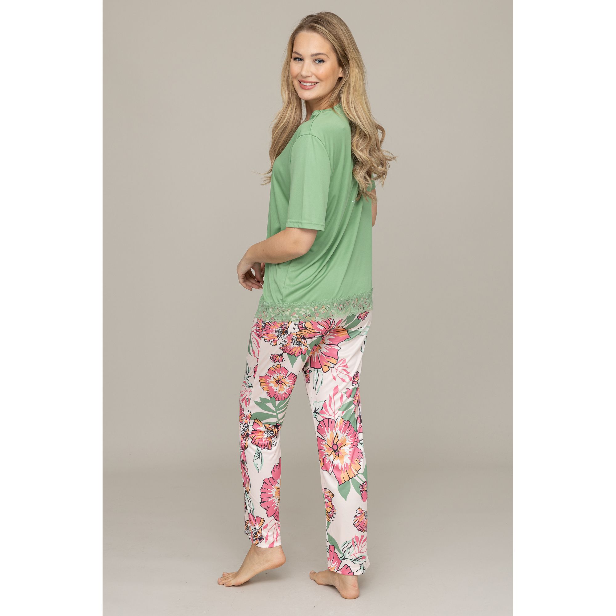B-Ware LITTLE ROSE Pyjama, 1/2-Arm Mikrofaser Rundhalsausschnitt - QVC.de