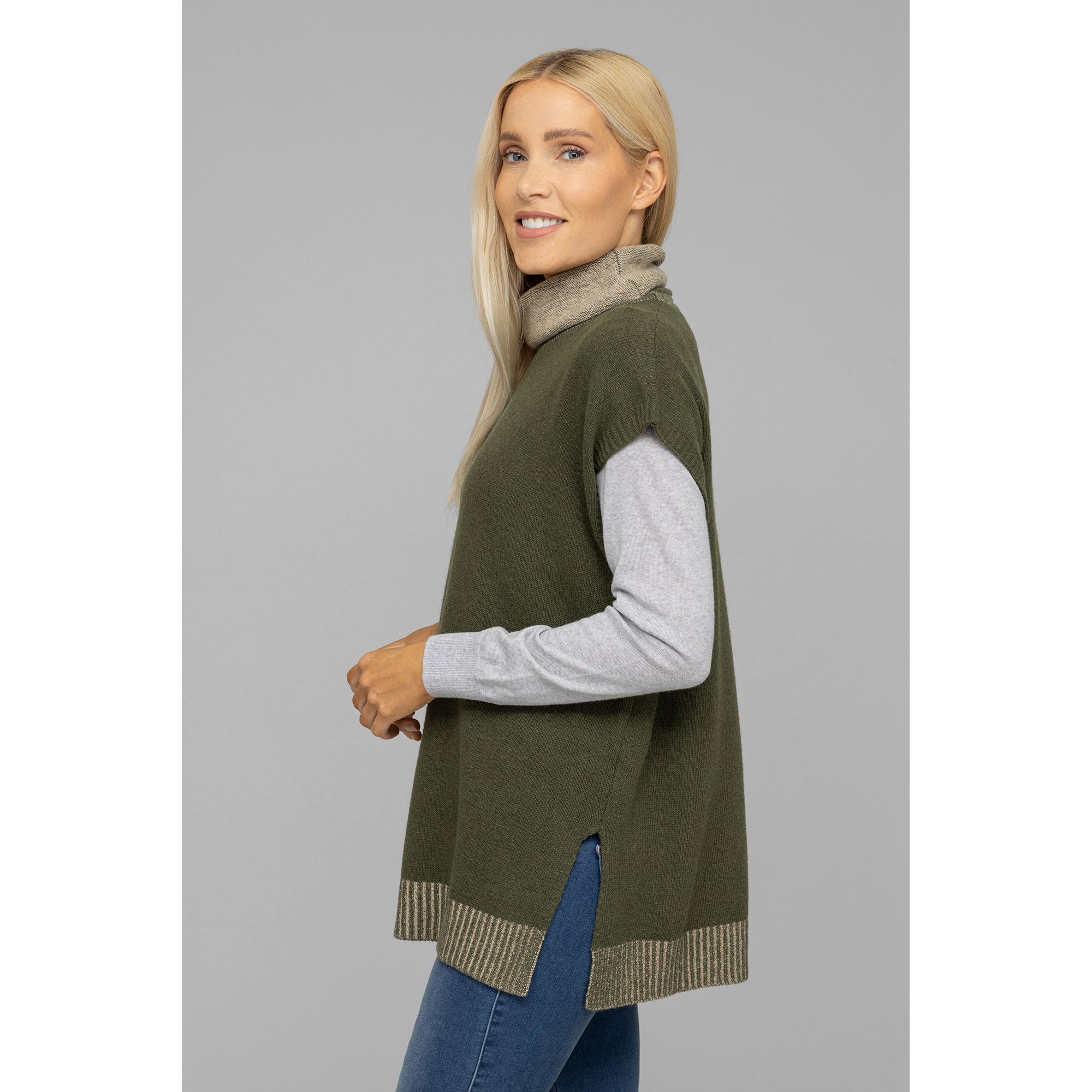 B-Ware HEKLA & CO. Pullunder, oversize Rollkragen Kaschmiranteil - QVC.de