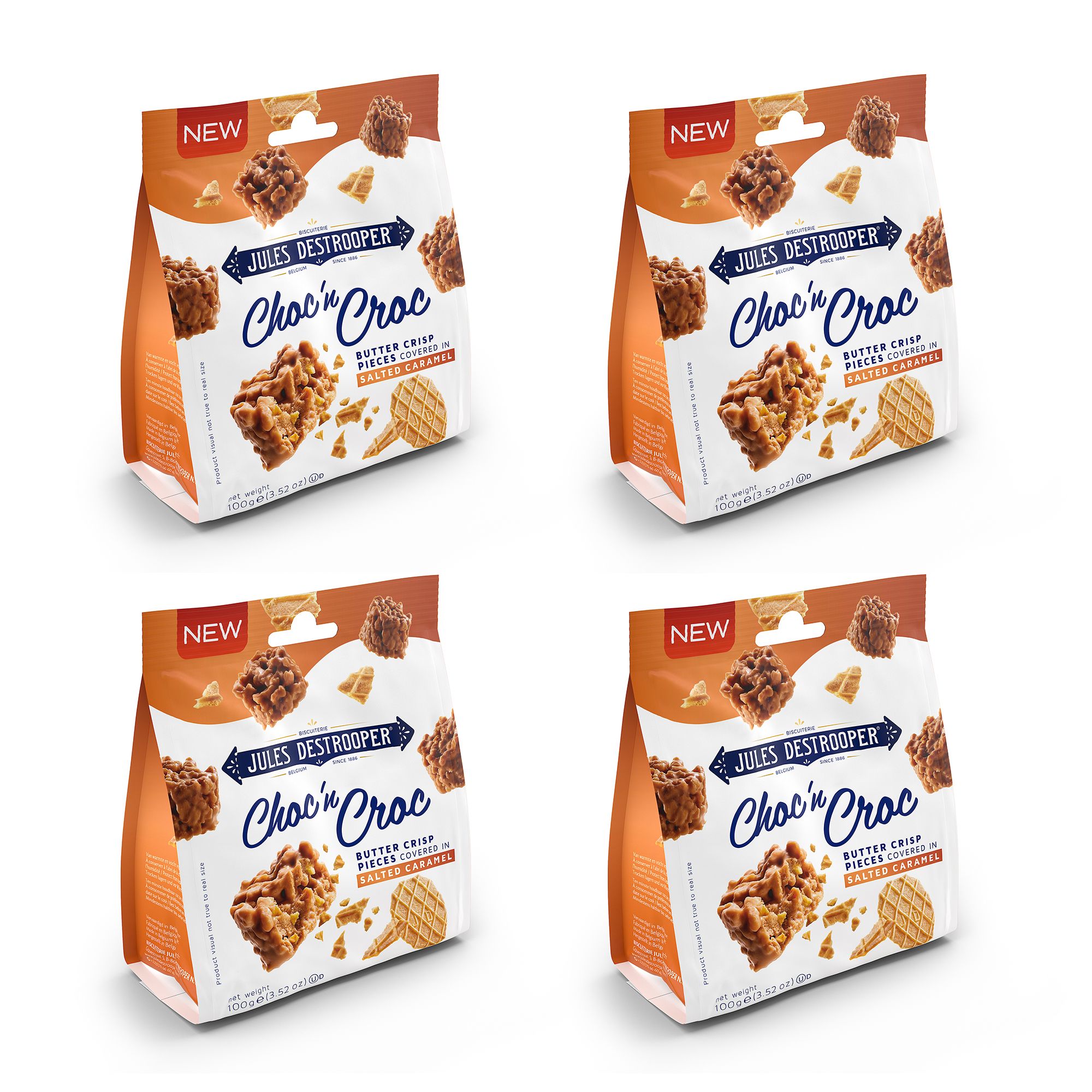JULES DESTROOPER Choc'n Croc mit Salz Karamell 4 Packungen à 100g ...