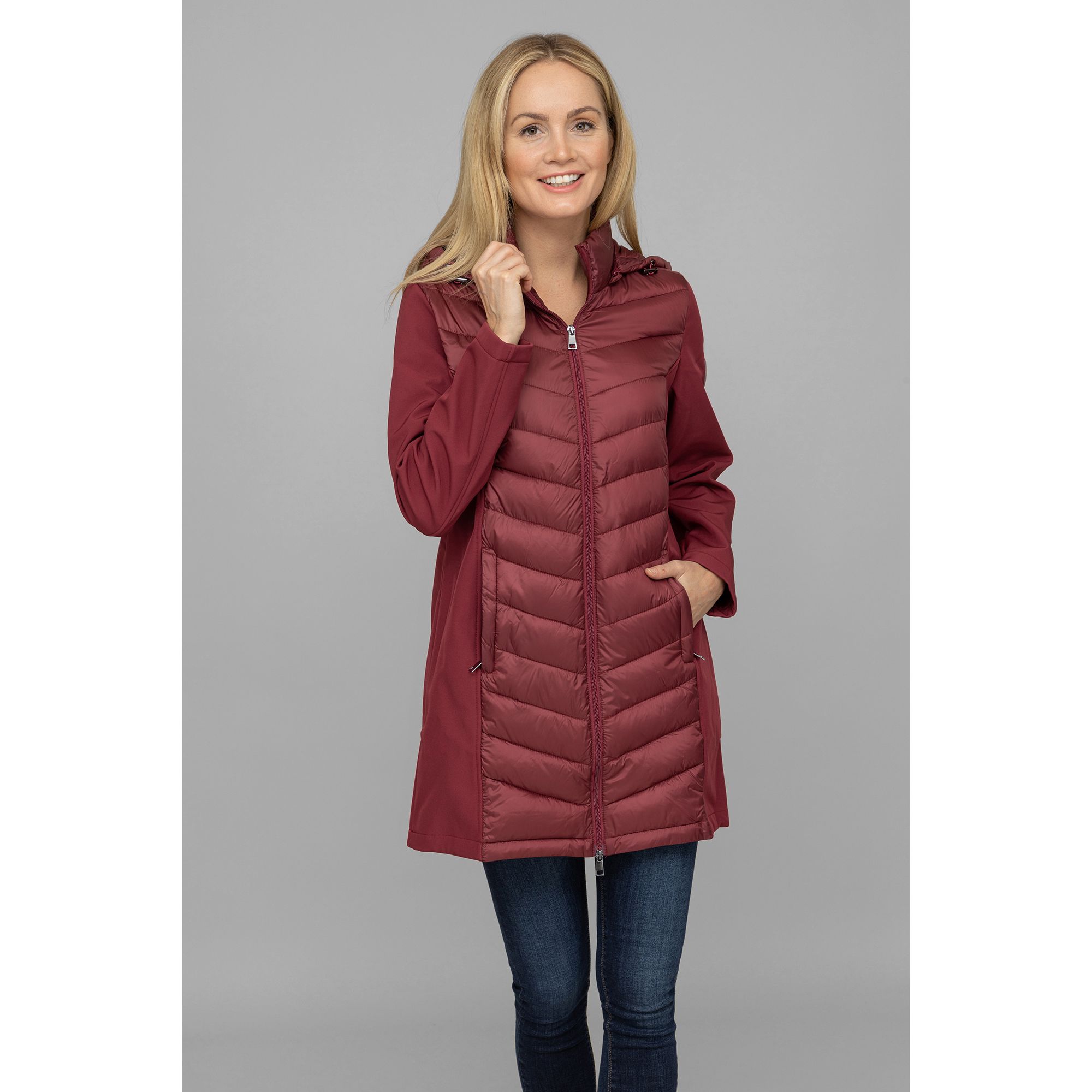 B-Ware CENTIGRADE Steppjacke Softshell-Mix abnehmbare Kapuze - QVC.de
