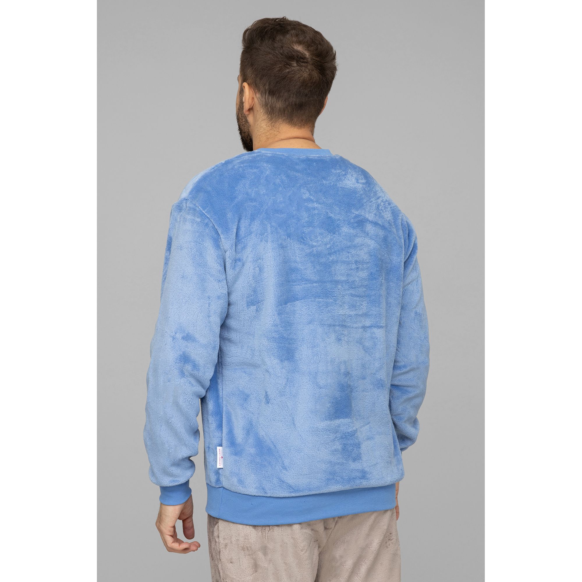 B-Ware MONT CHALET uni Herren-Pullover Mikrofaser Chinchilla V ...