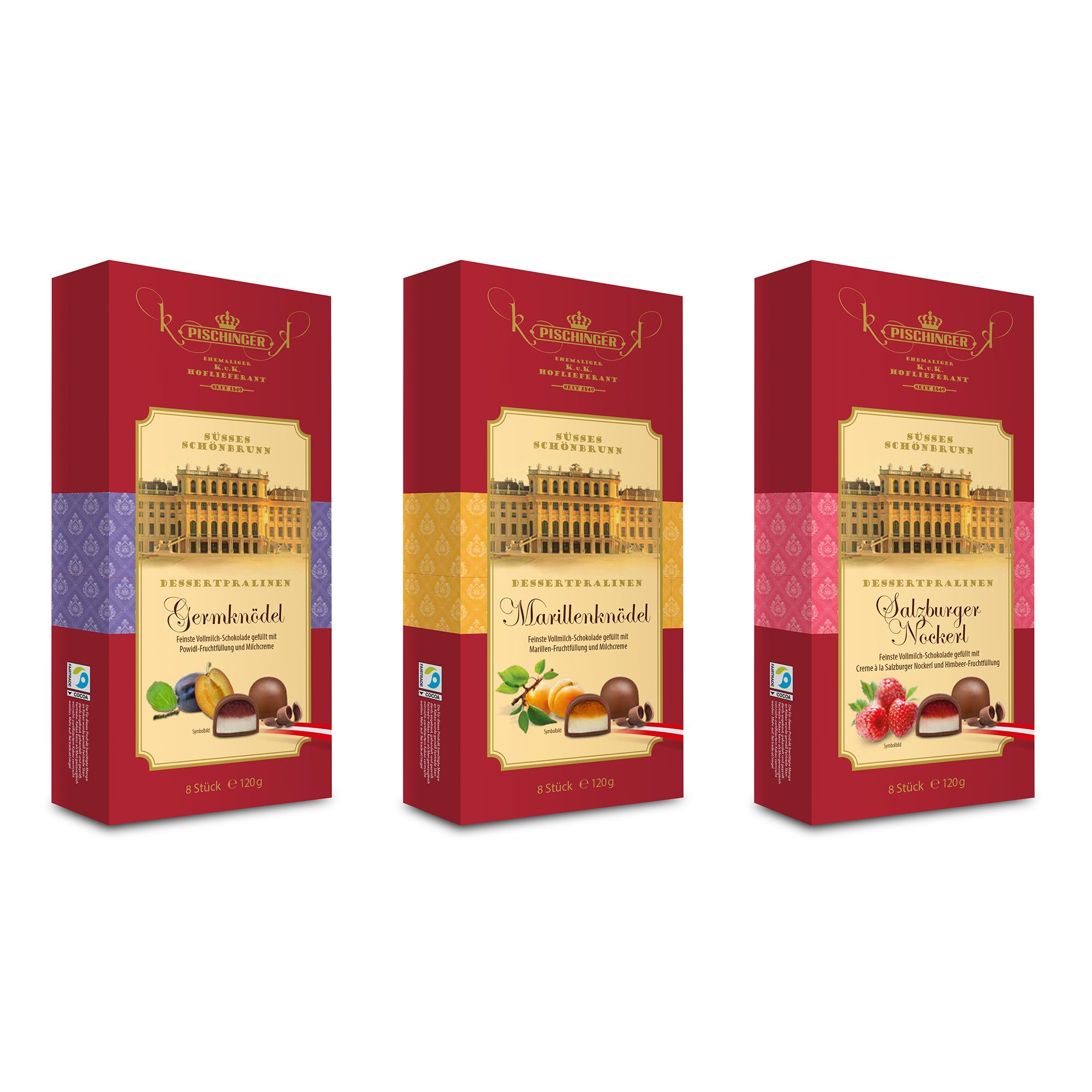 PISCHINGER Dessert Pralinen Trio aus Österreich Exklusiv bei QVC Inhalt ...