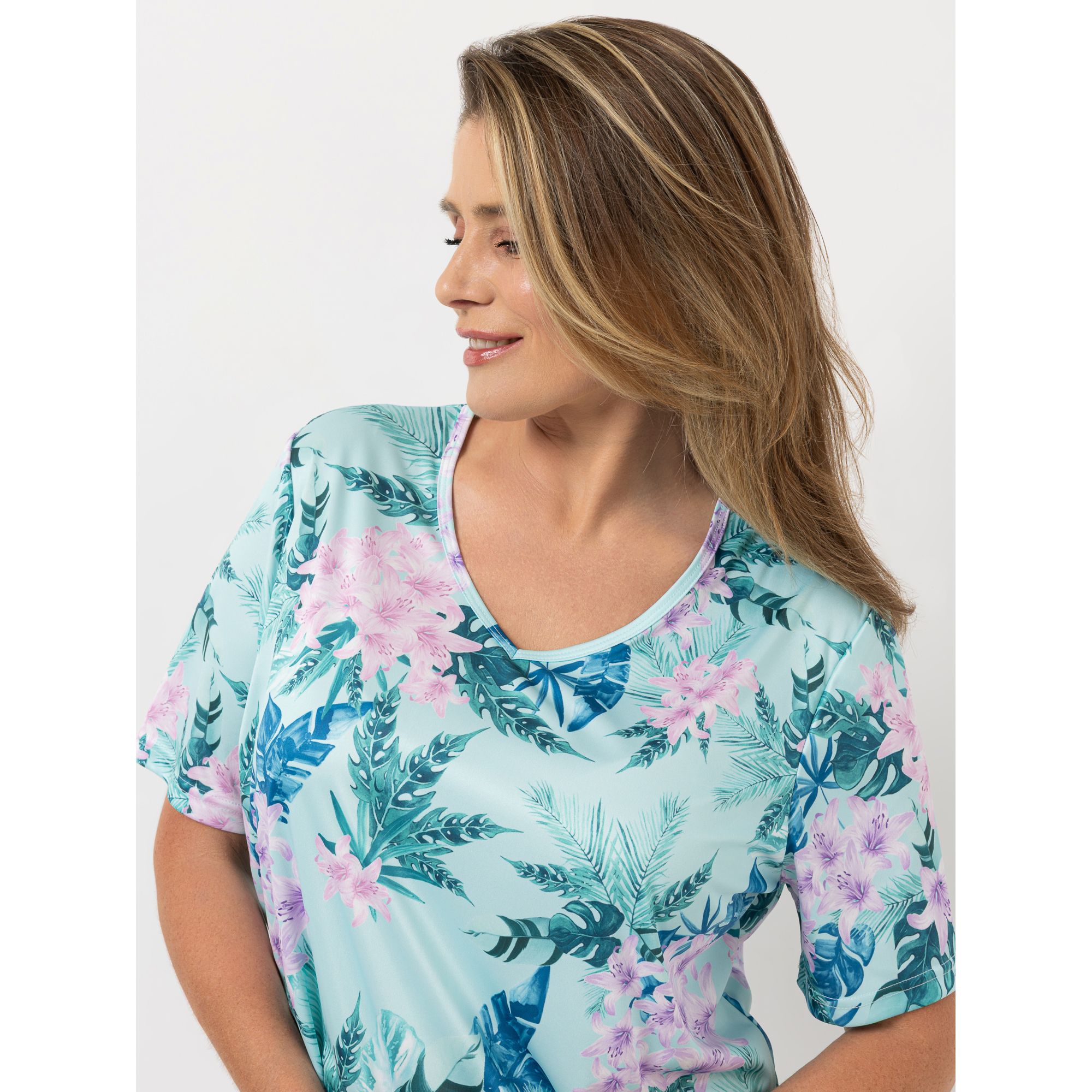 B-Ware LITTLE ROSE 2 Bigshirts, 1/2-Arm Mikrofaser bedruckt - QVC.de