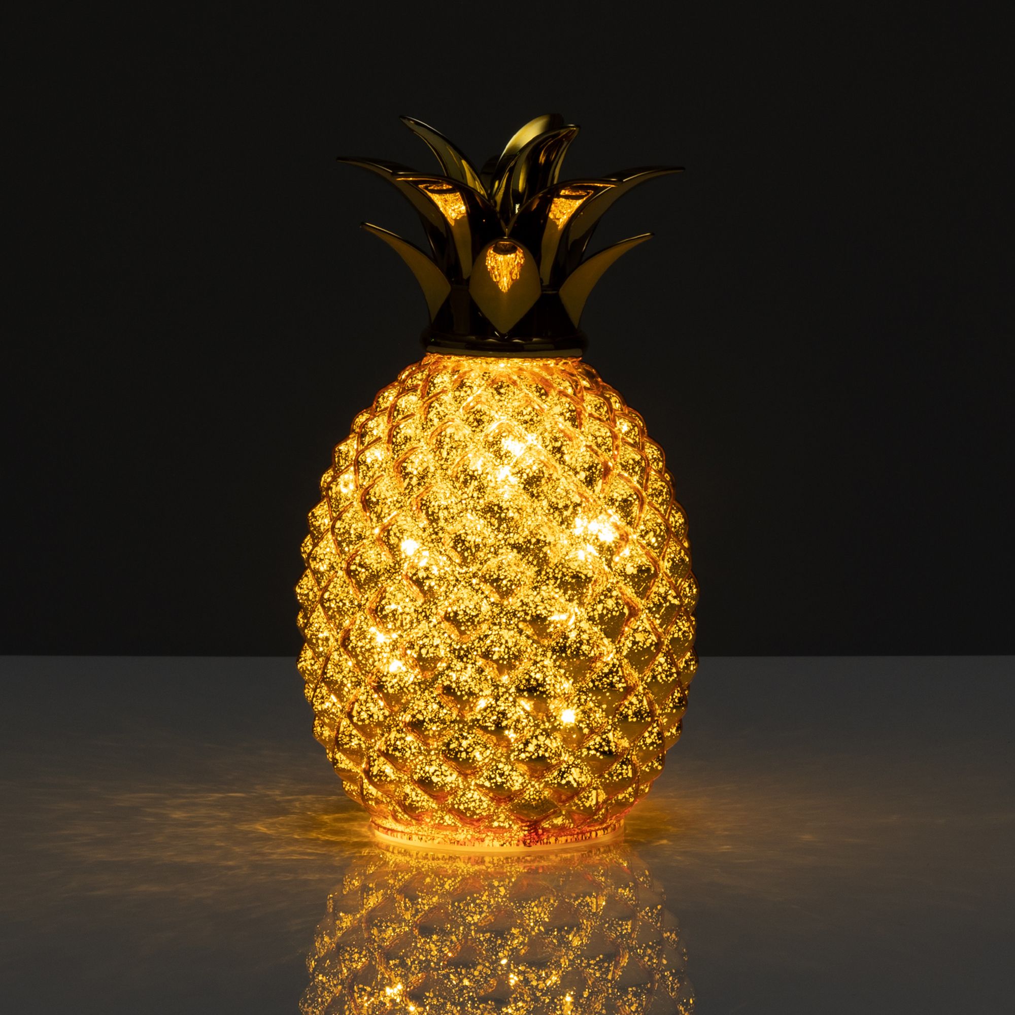 B-Ware LUMIDA Casa LED-Dekoration Glas-Ananas Ø 13cm, Höhe 22cm - QVC.de