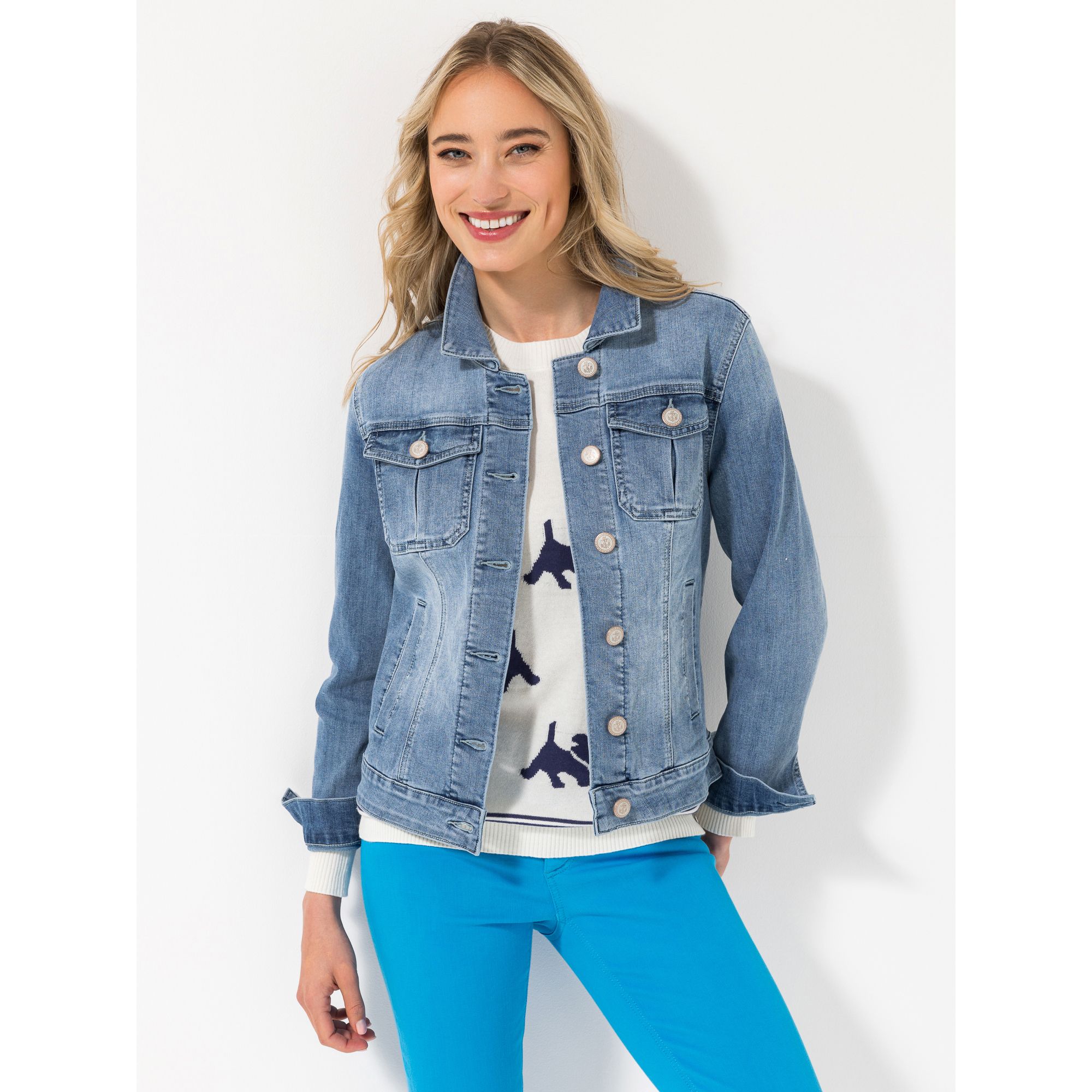 B-Ware STRANDFEIN Jeansjacke Brusttaschen REPREVE - QVC.de