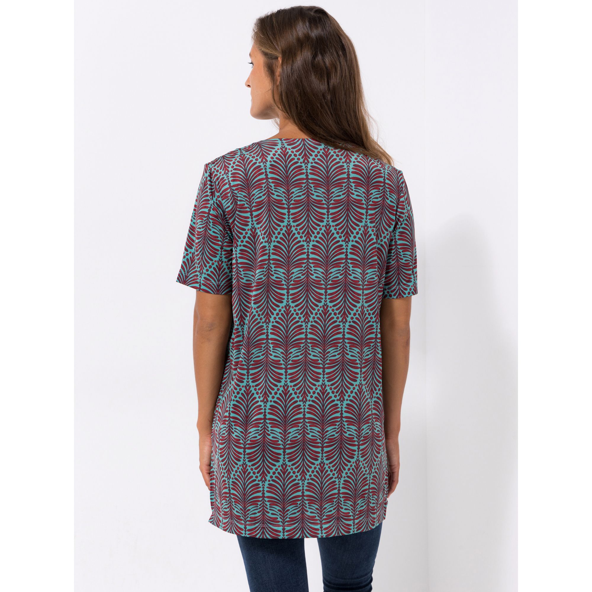 B-Ware IN-PRINT Tunika, 1/2-Arm Rundhalsausschnitt Seitenschlitze - QVC.de