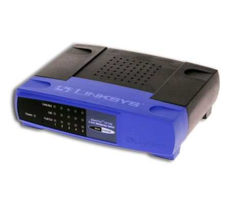 Linksys EZXS55W EtherFast 10/100 Dual-Speed 5-Port - QVC.com
