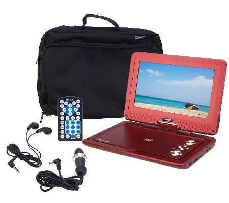MaxMade 10" LCD Screen Portable DVD Player w/ Swivel Screen - QVC.com