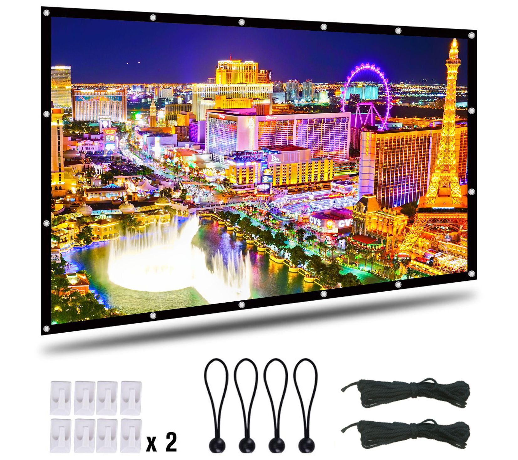 Atomicx 100" Portable Projector Screen with Accessories - QVC.com
