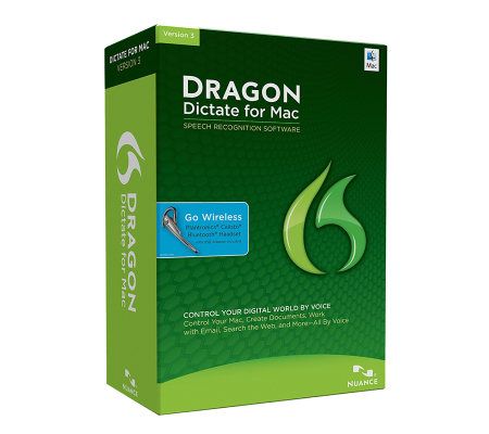 Dragon Dictate Software v3 with Wireless Headset For Macspeec - QVC.com