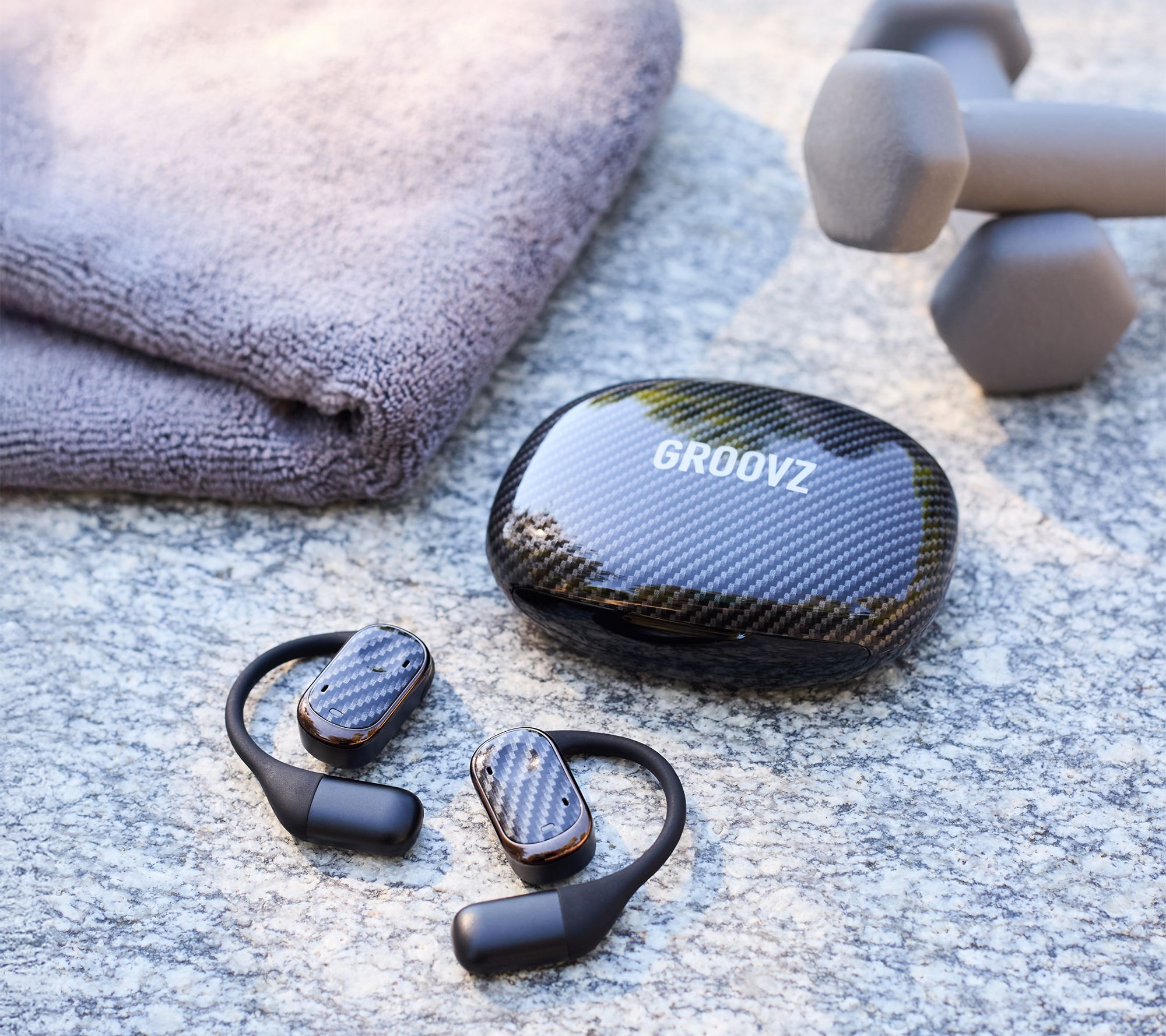 Groovz Open Ear True Wireless Headphones with Charging Case - QVC.com